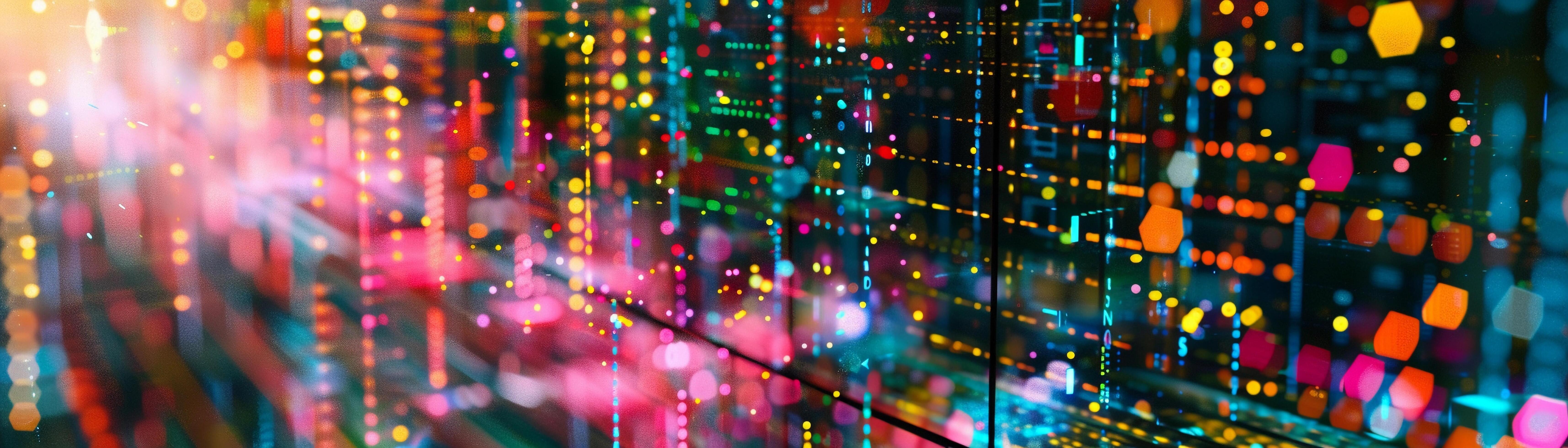 AI generated Data flow visualization, lines of colorful data streaming ...