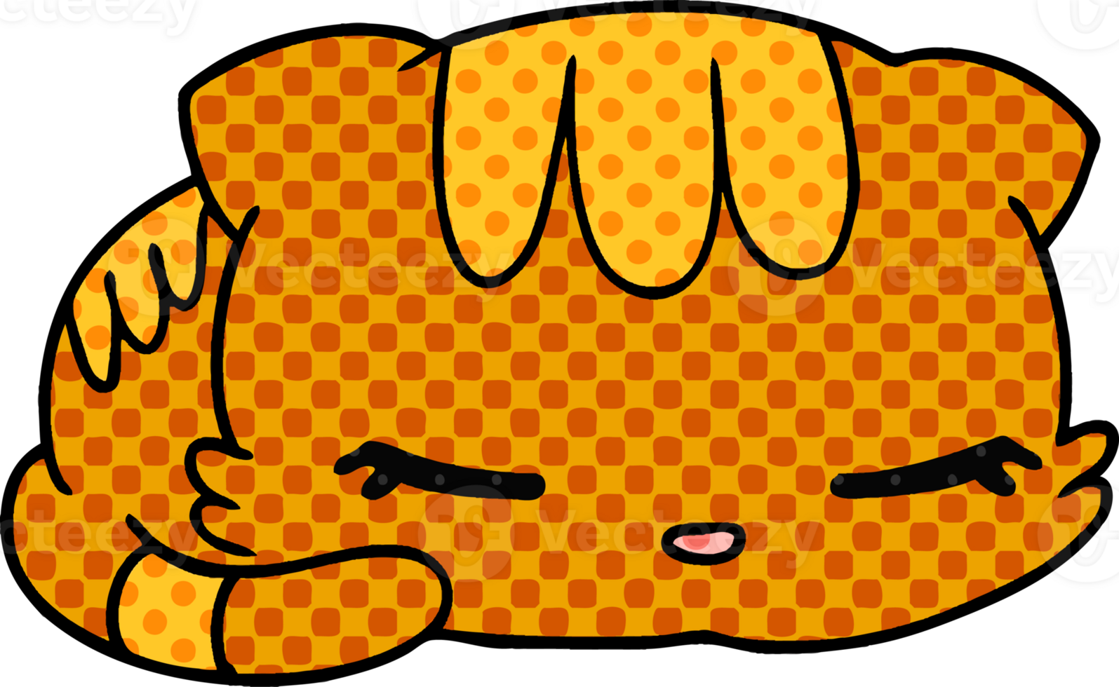 Cartoon Illustration Kawaii Cute Sleeping Kitten 40305658 Png