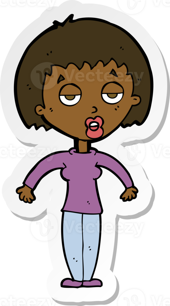 sticker of a cartoon woman shrugging shoulders 40307017 PNG