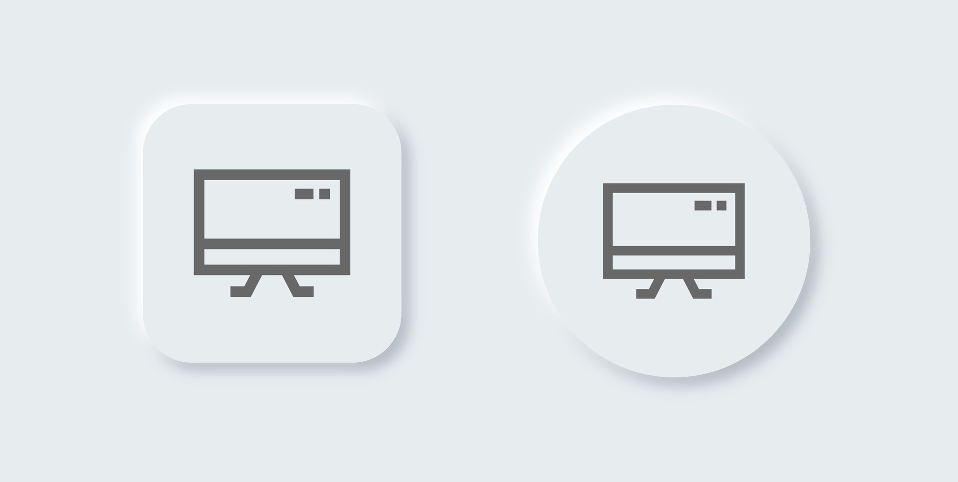 Display Line Icon In Neomorphic Design Style Screen Device Signs