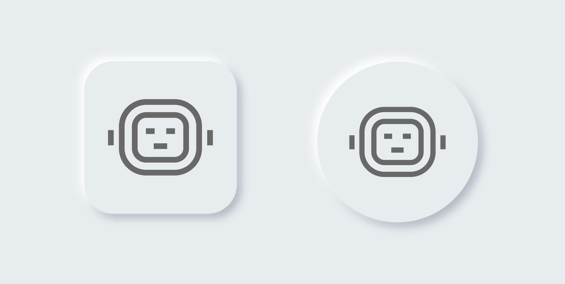 Robot Line Icon In Neomorphic Design Style Artificial Intelligence