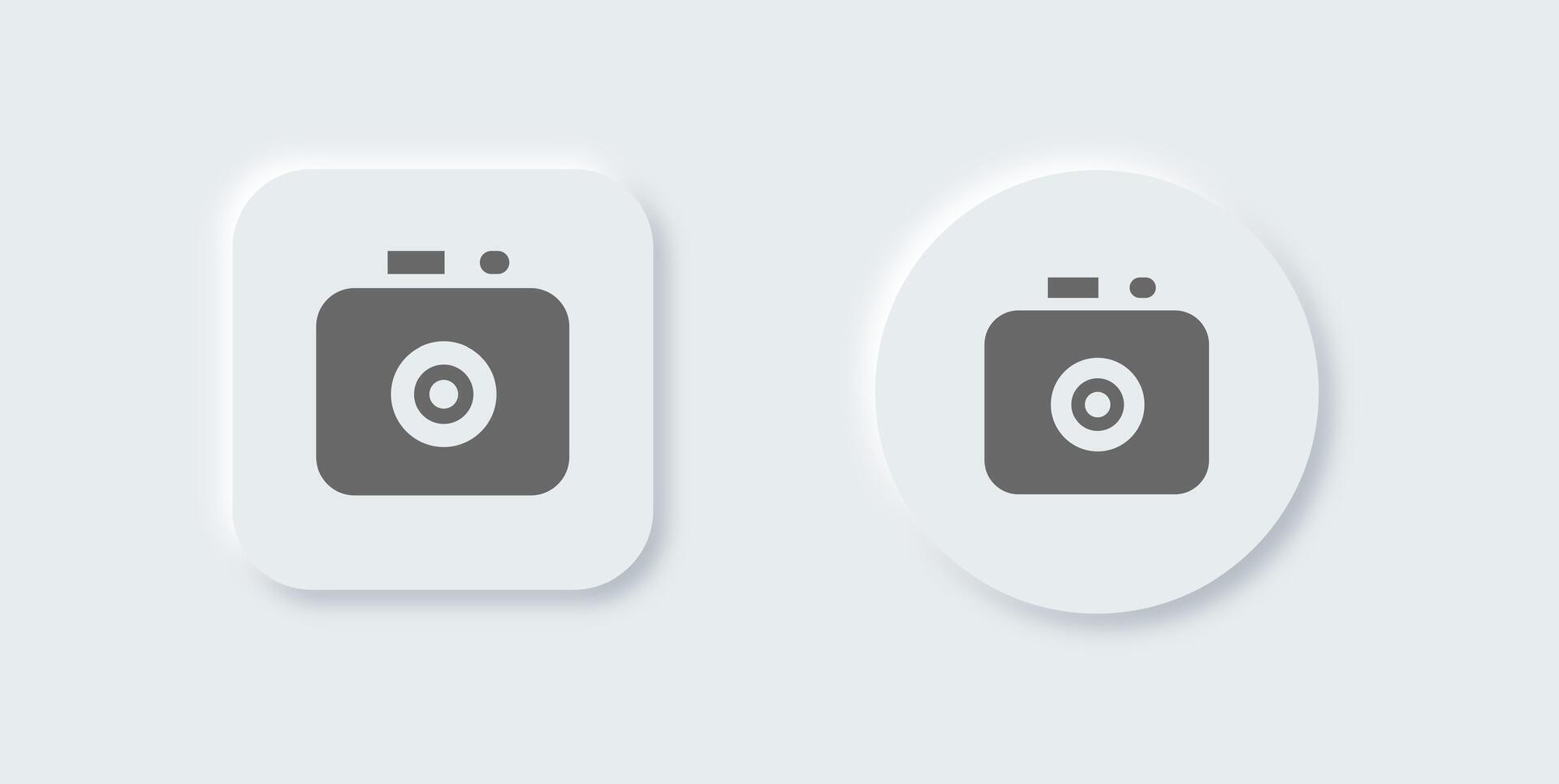 Camera Solid Icon In Neomorphic Design Style Capture Buttons Signs Vector Illustration