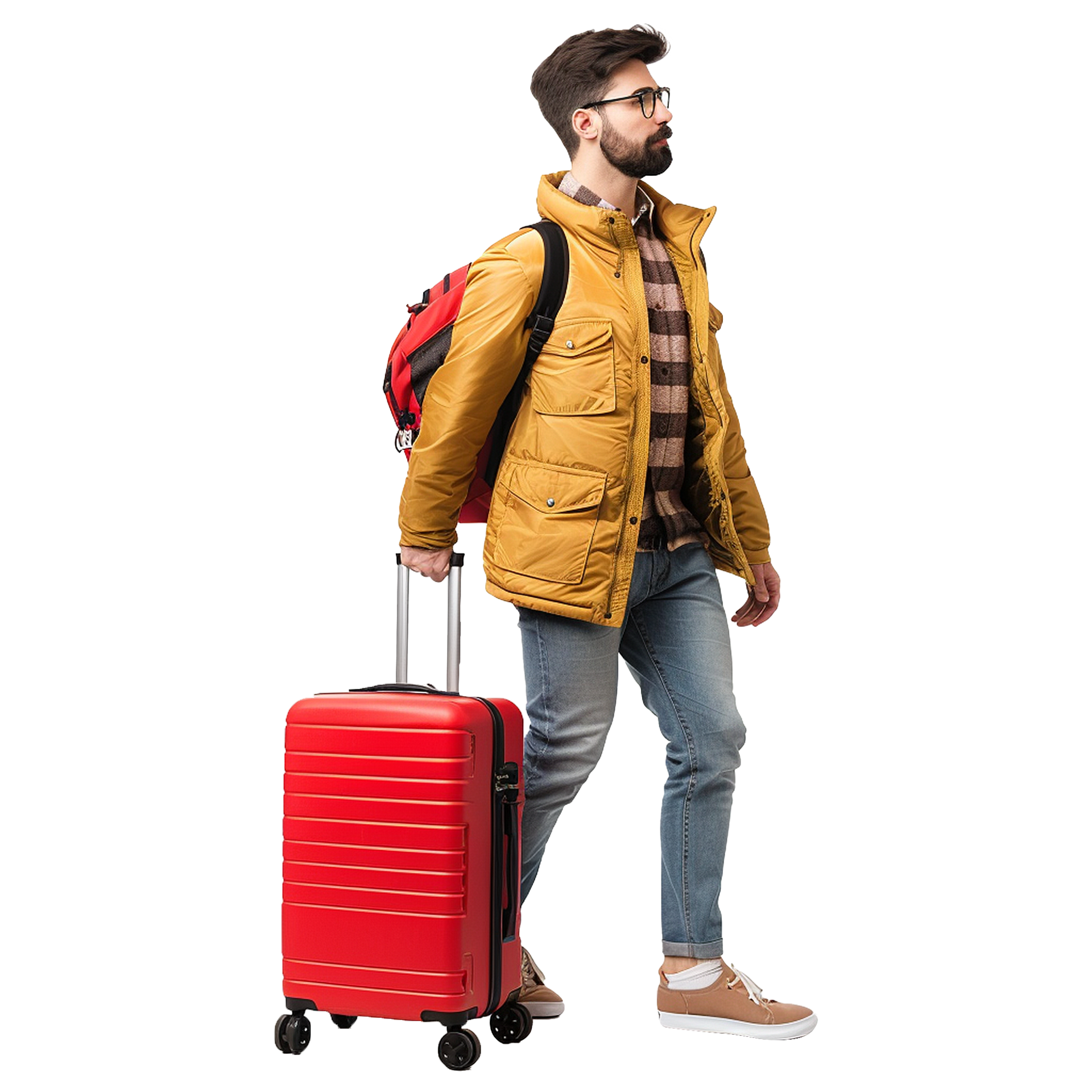 AI generated A man with travel bag isolated on transparent background 40322331 PNG