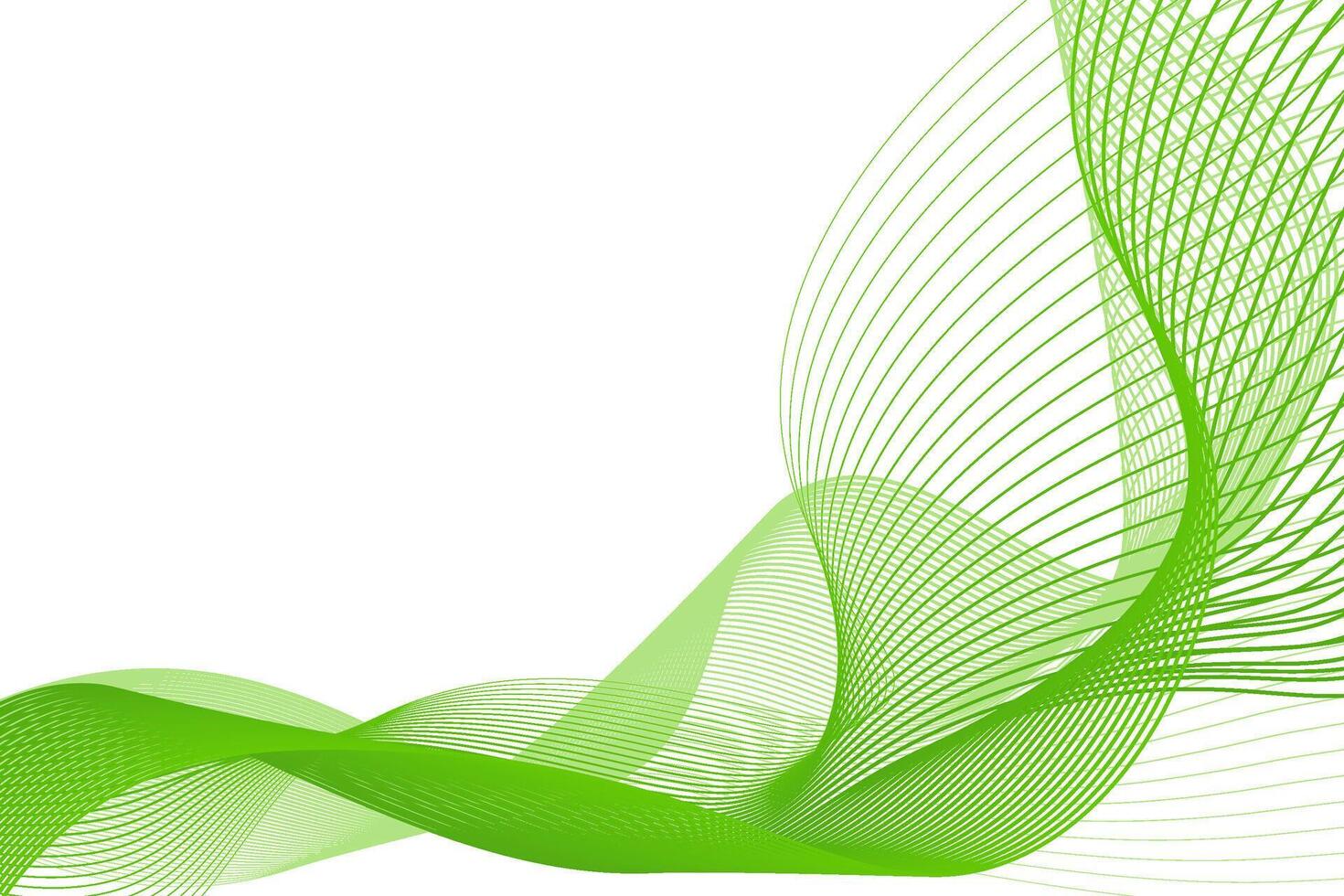 Abstract green wavy stripes isolated on a transparent background ...