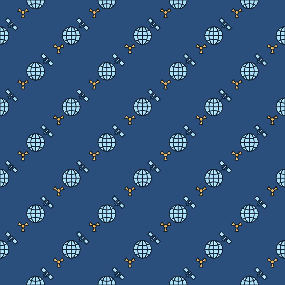 Space Based Nukes With Earth And Satellite Vector Colored Seamless Pattern 40331771 Vector Art