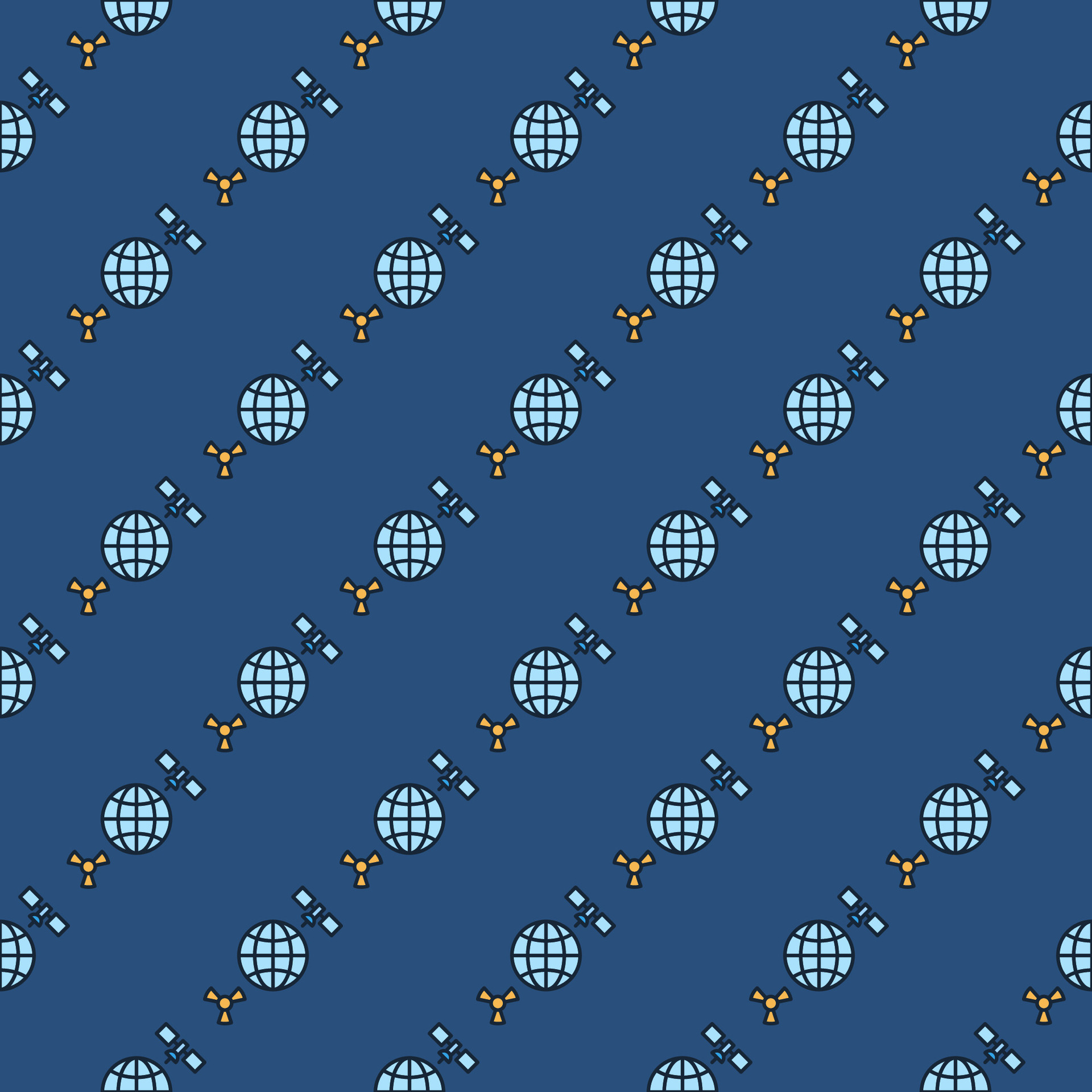 Space Based Nukes With Earth And Satellite Vector Colored Seamless Pattern 40331771 Vector Art