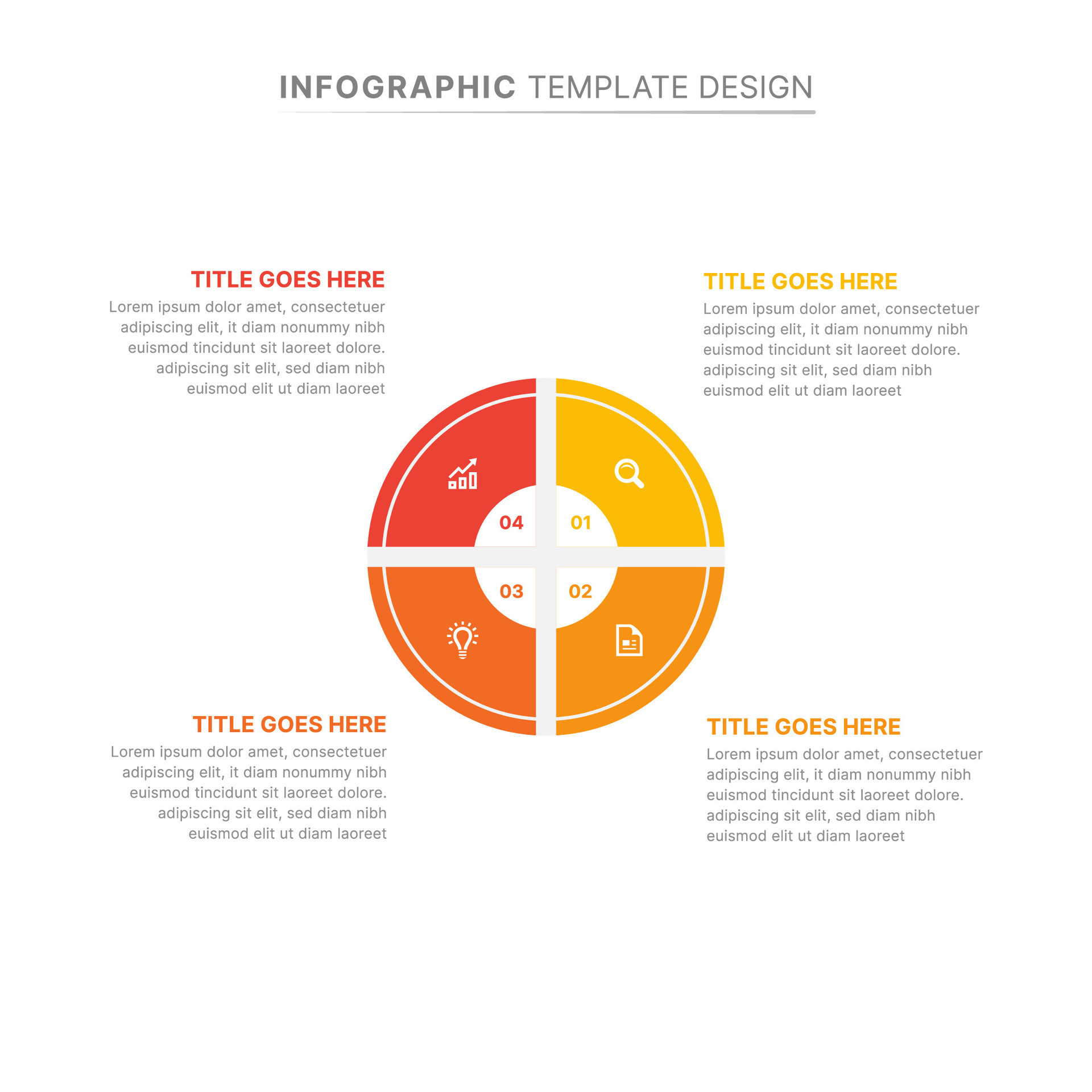 Circular Layout Round Matrix Infographic Design Template with 4 Options ...