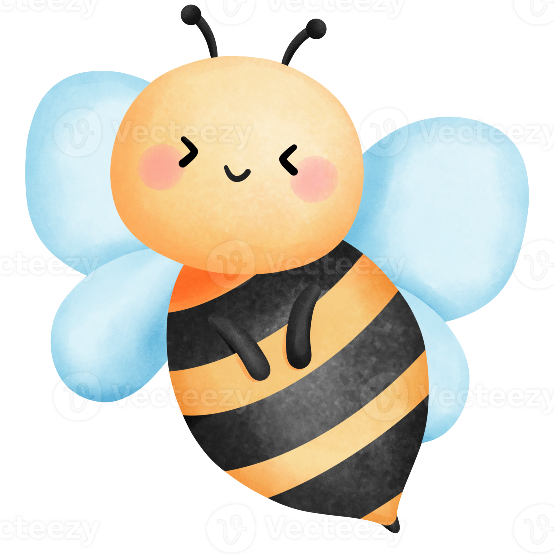 Adorable honey bee watercolor clipart, Hand drawn cute baby animal ...