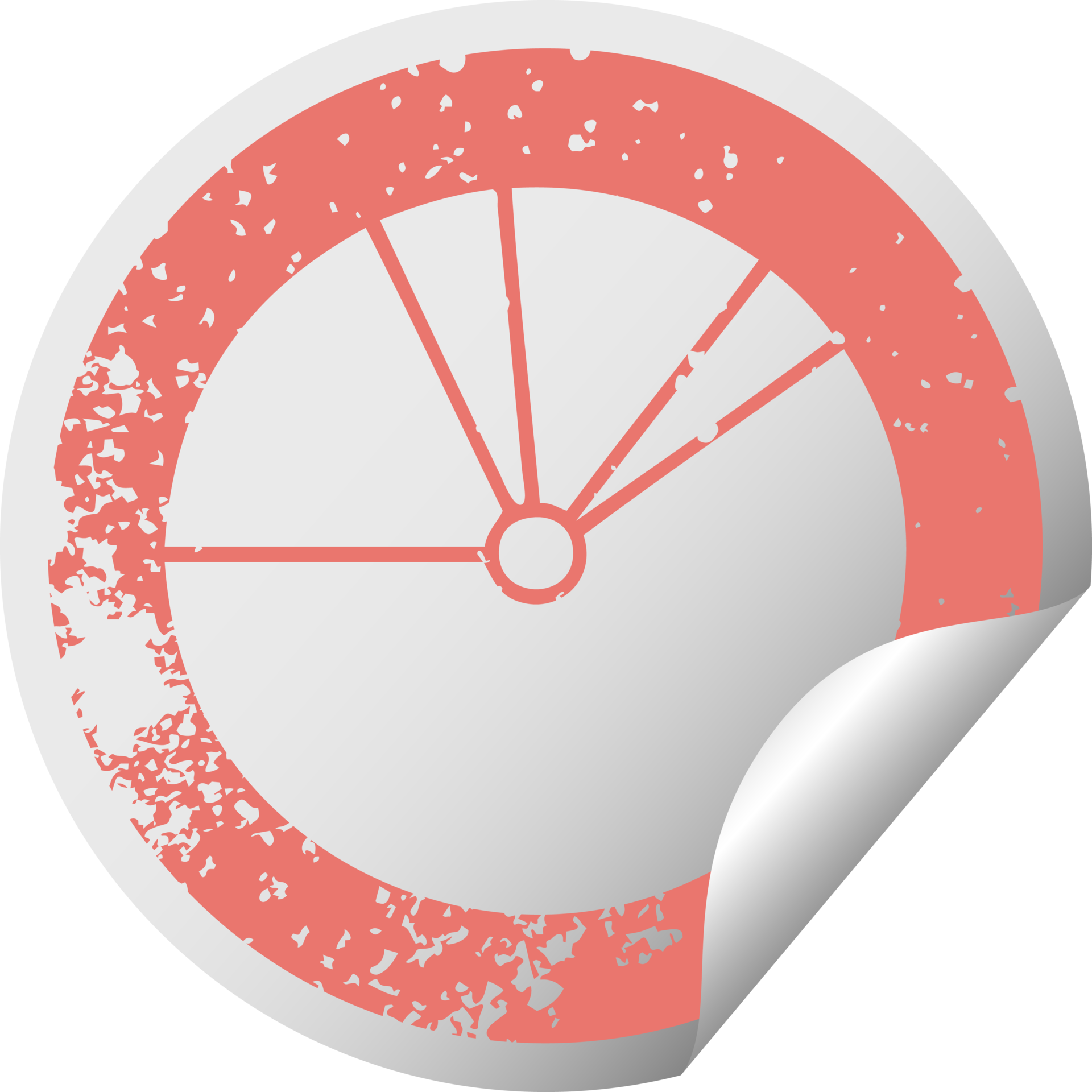 Distressed Circular Peeling Sticker Symbol Of A Pie Chart 40352952 PNG distressed-circular-peeling-sticker-symbol-of-a-pie-chart-40352952-png