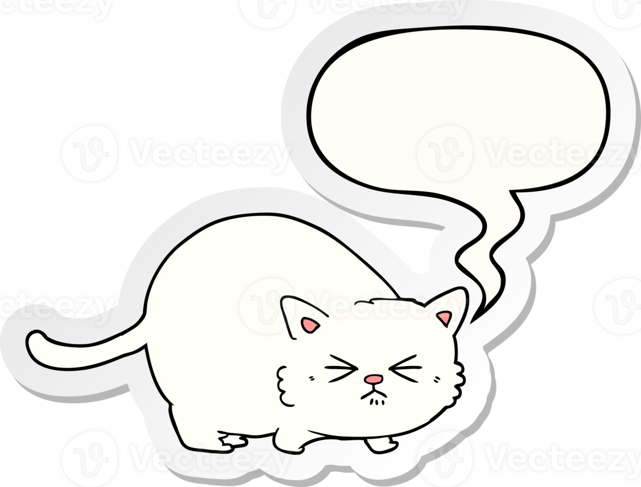 cartoon angry cat with speech bubble sticker 40356871 PNG cartoon angry cat with speech bubble sticker 40356871 PNG