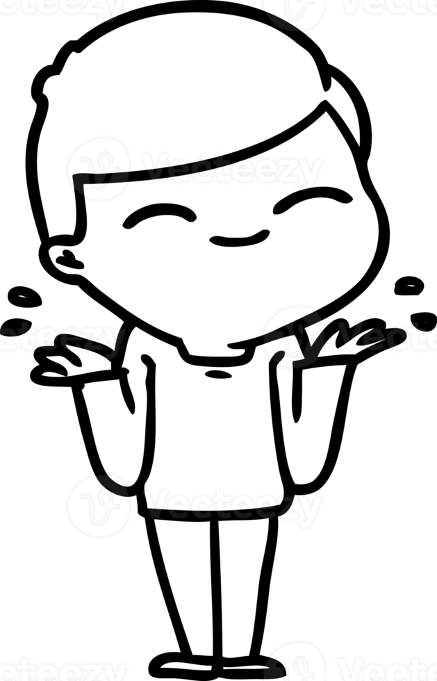 cartoon smiling boy shrugging shoulders icon 40501529 PNG