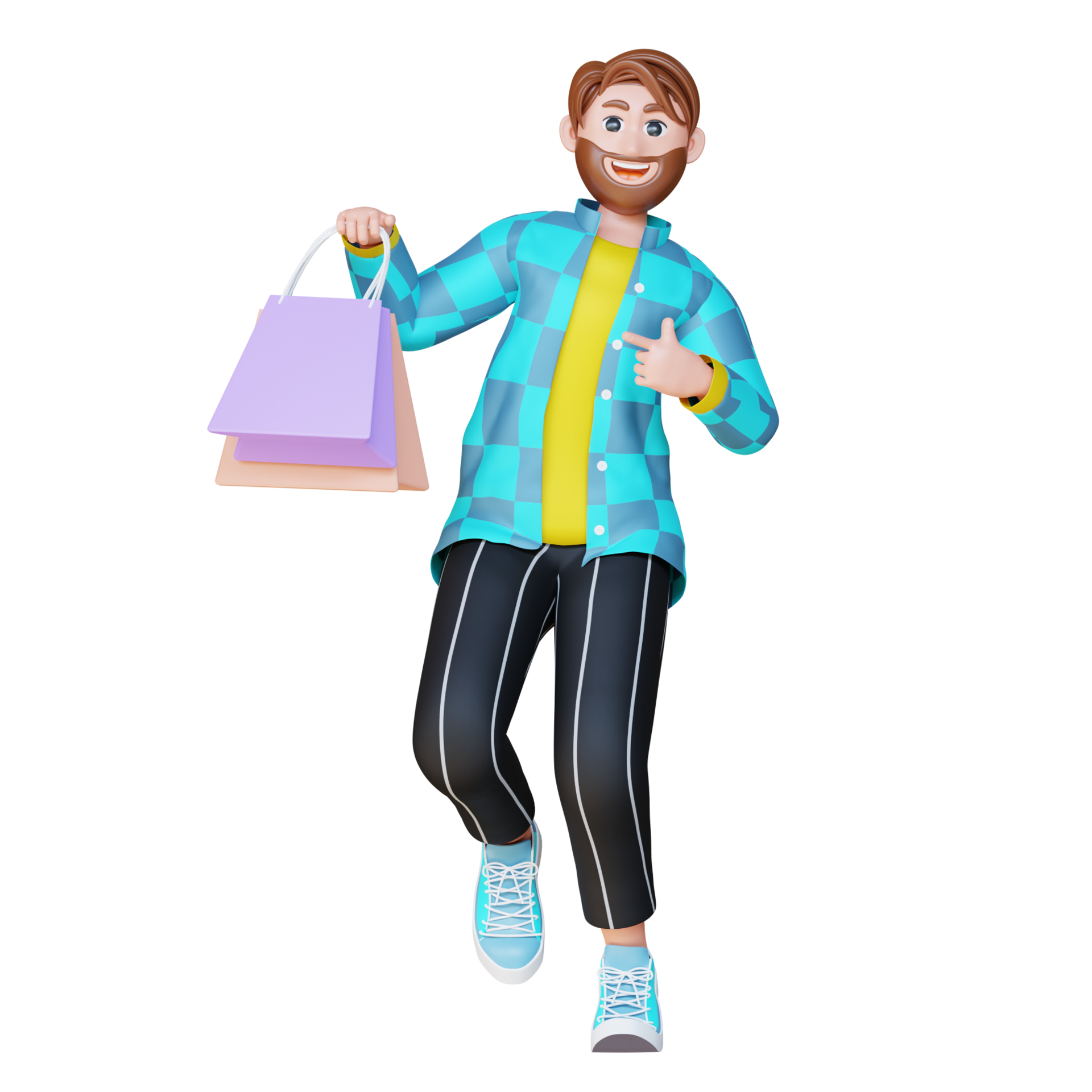 3d Illustration Character Holding A Shopping Bag 40502039 Png