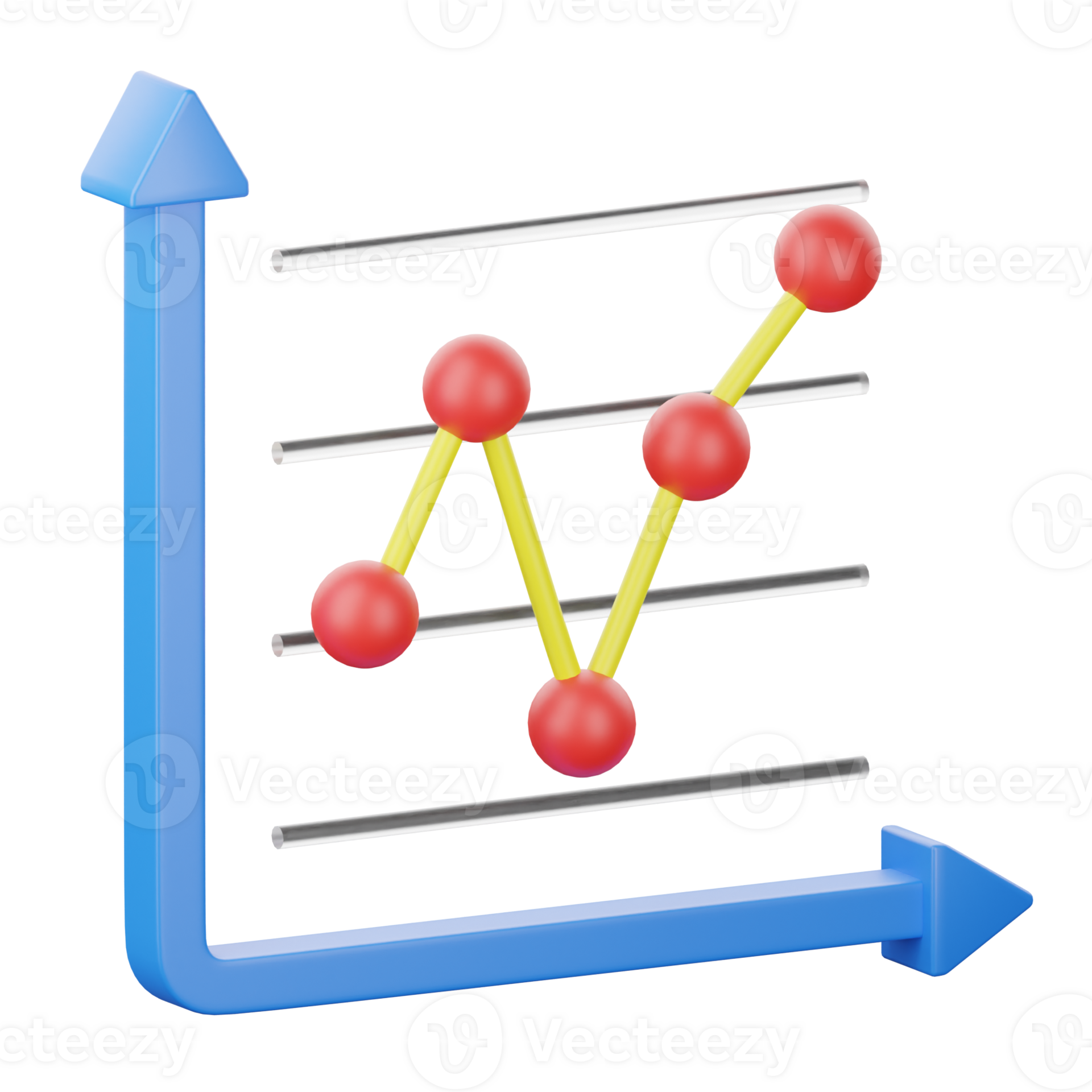 3D Illustration line graph chart 40502135 PNG