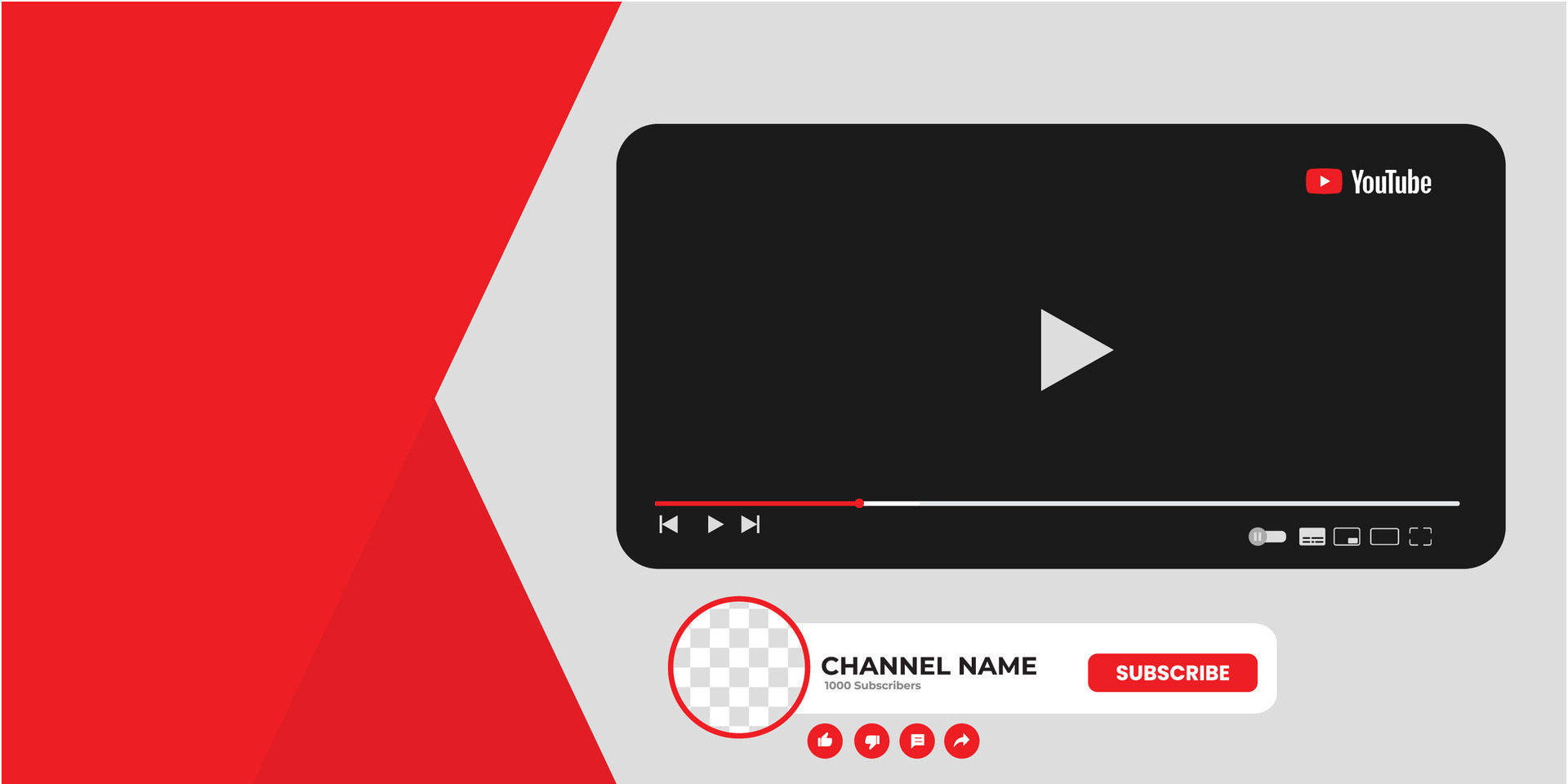 Youtube canal cubrir estructura alámbrica Youtube bandera para diseño tu canal. Youtube canal ...