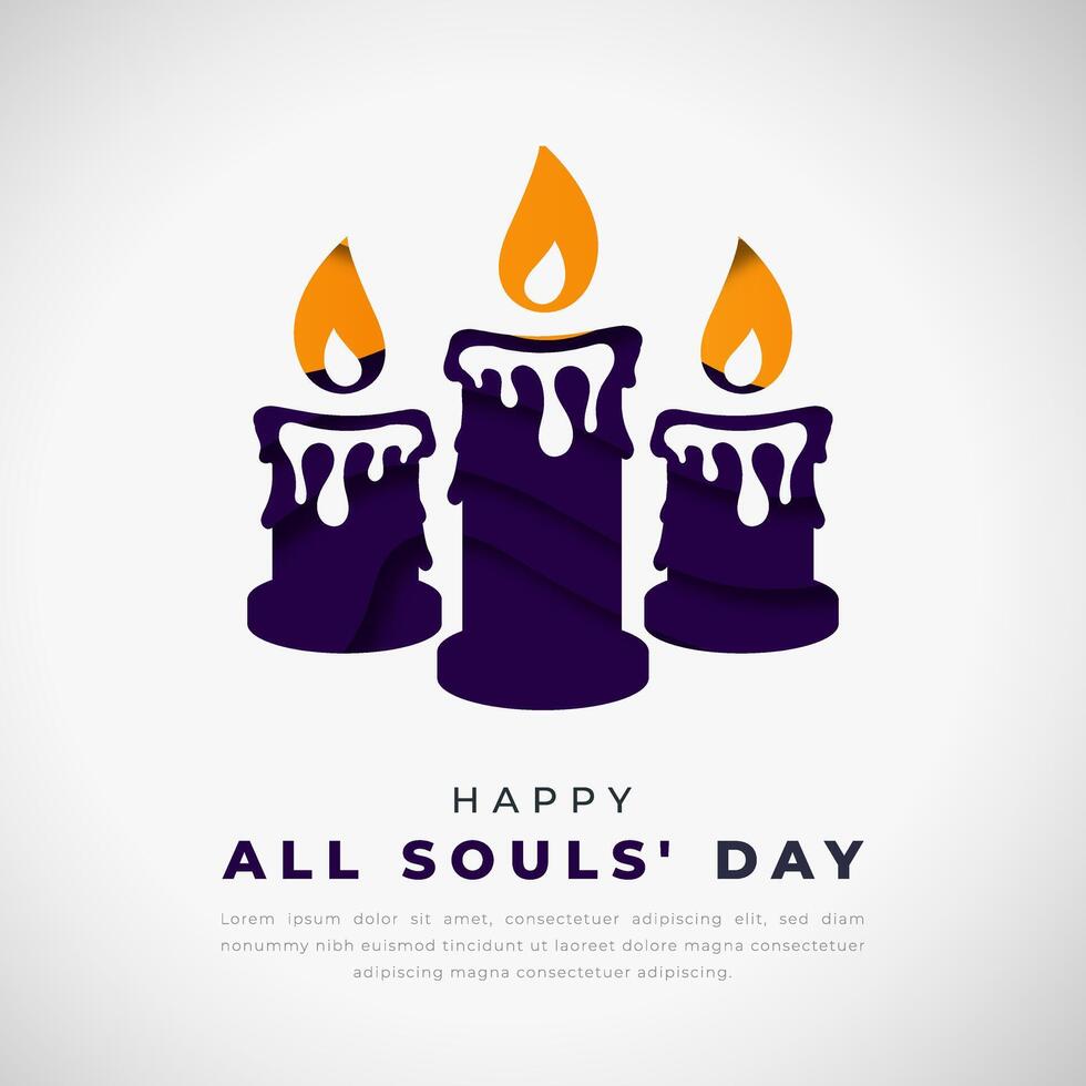 Happy All Souls Day Paper Cut Style Vector Design Illustration For Background Poster Banner