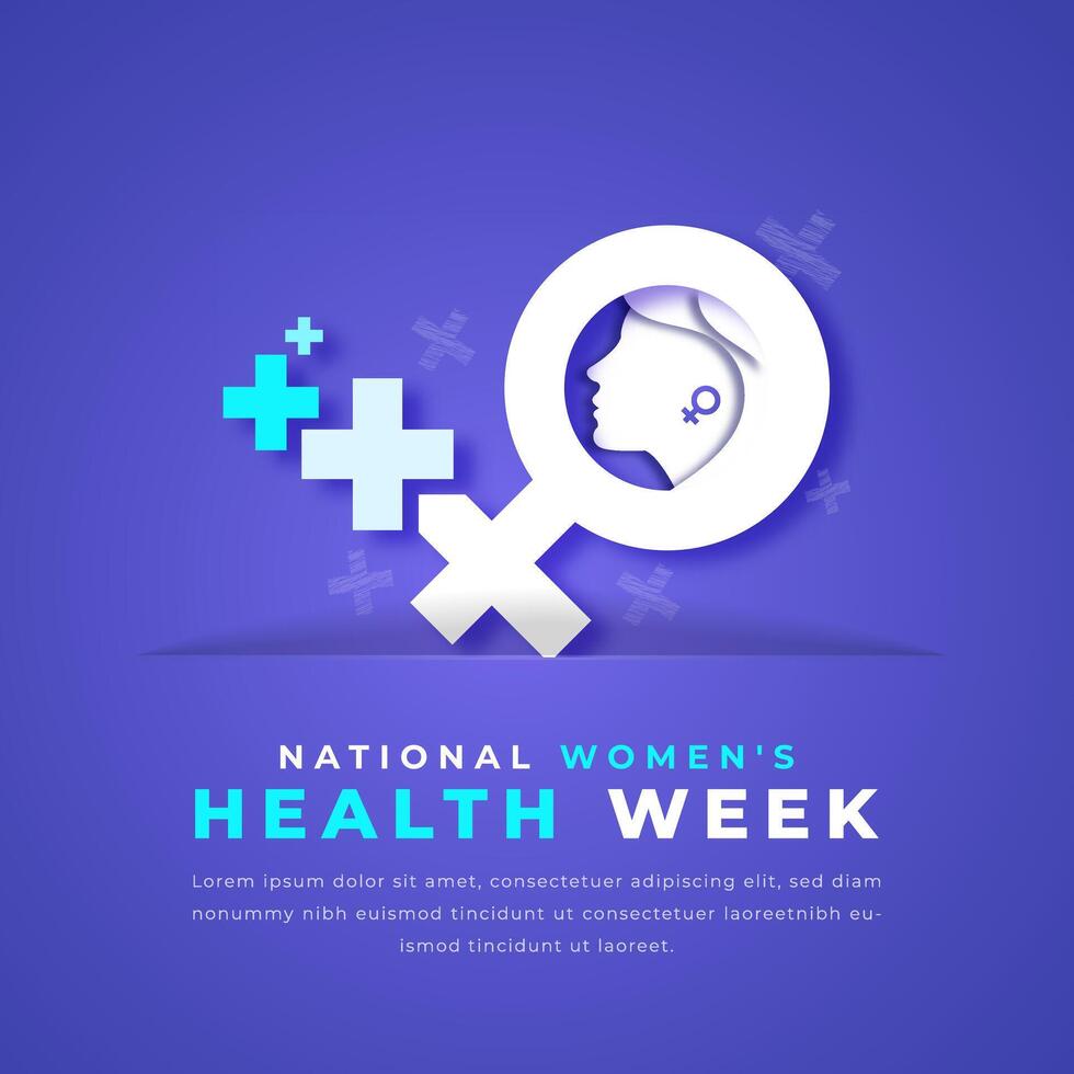 National Womens Health Week Paper Cut Style Vector Design Illustration