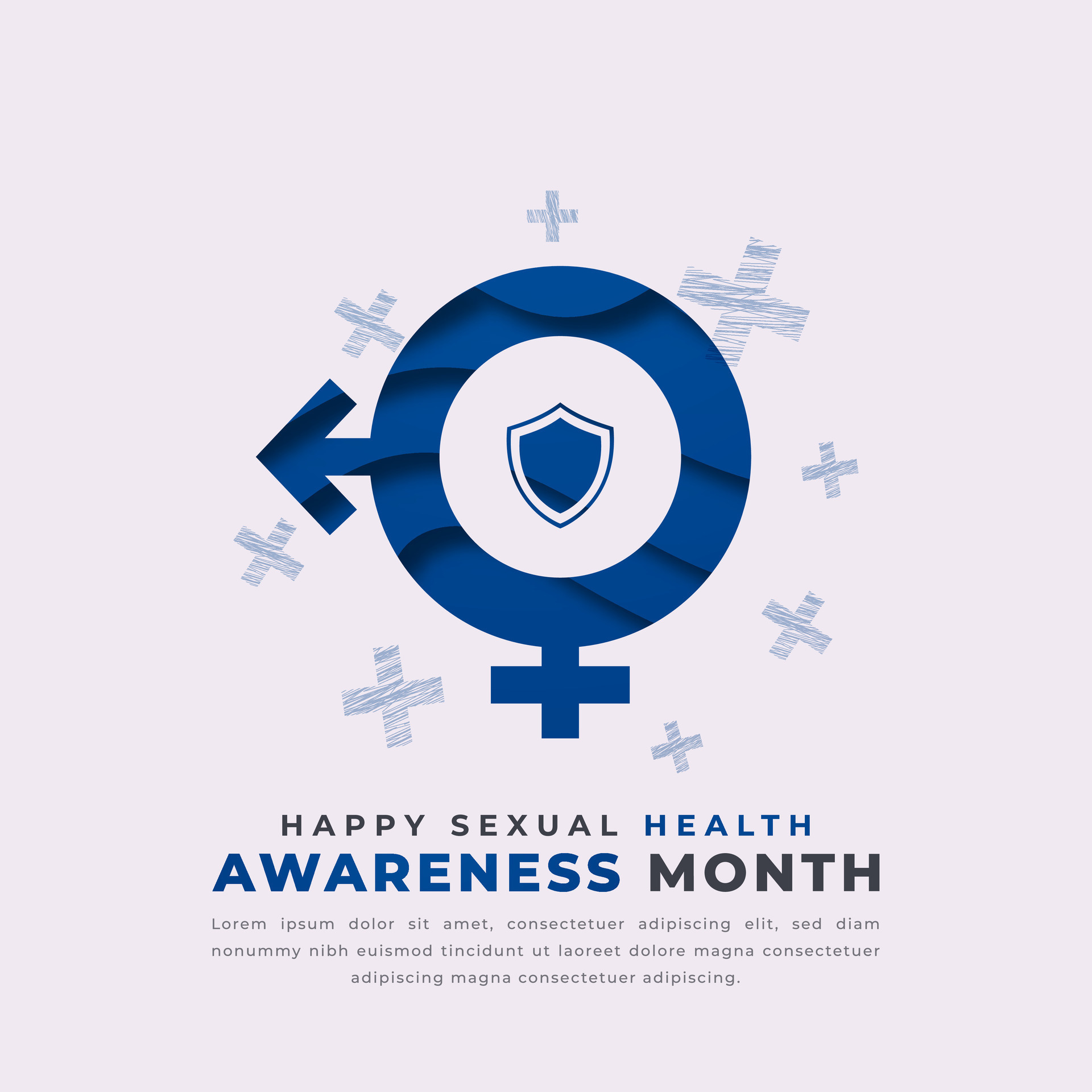 Happy Sexual Health Awareness Month Paper Cut Style Vector Design Illustration For Background