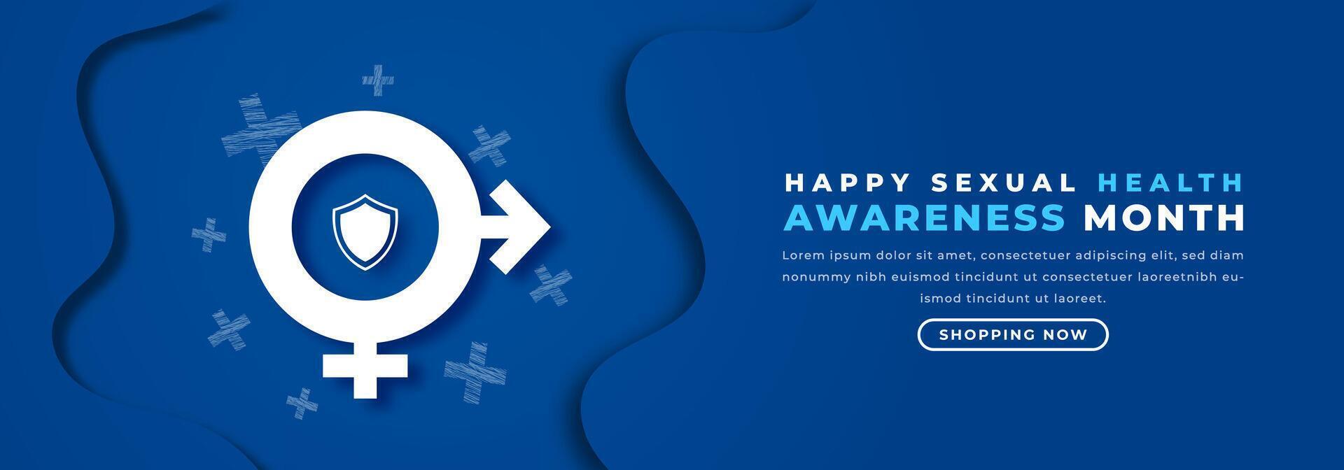Happy Sexual Health Awareness Month Paper Cut Style Vector Design