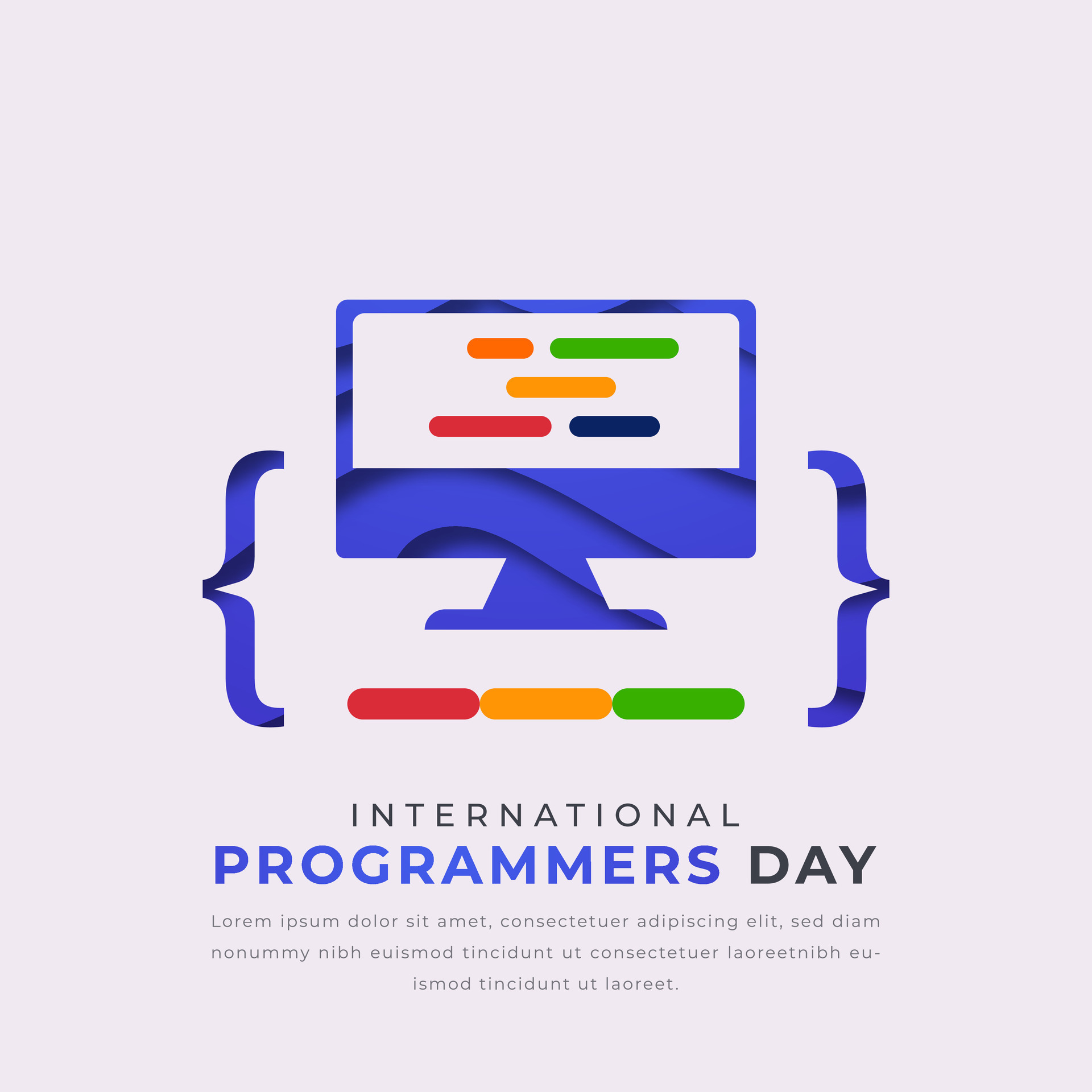 International Programmers Day Paper cut style Vector Design Illustration for Background, Poster ...