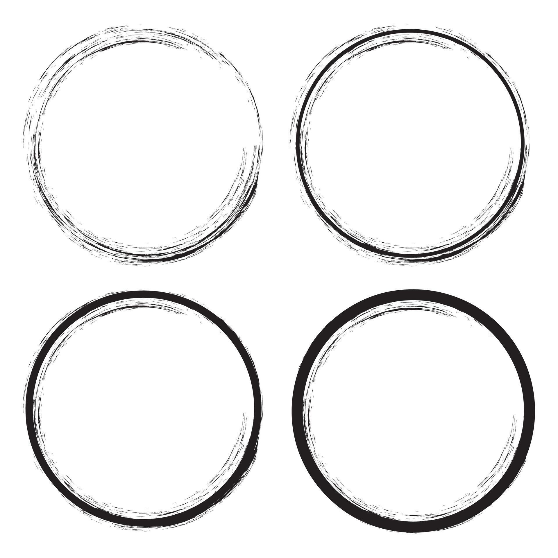 Hand drawn circle line sketch set. Vector circular scribble doodle ...