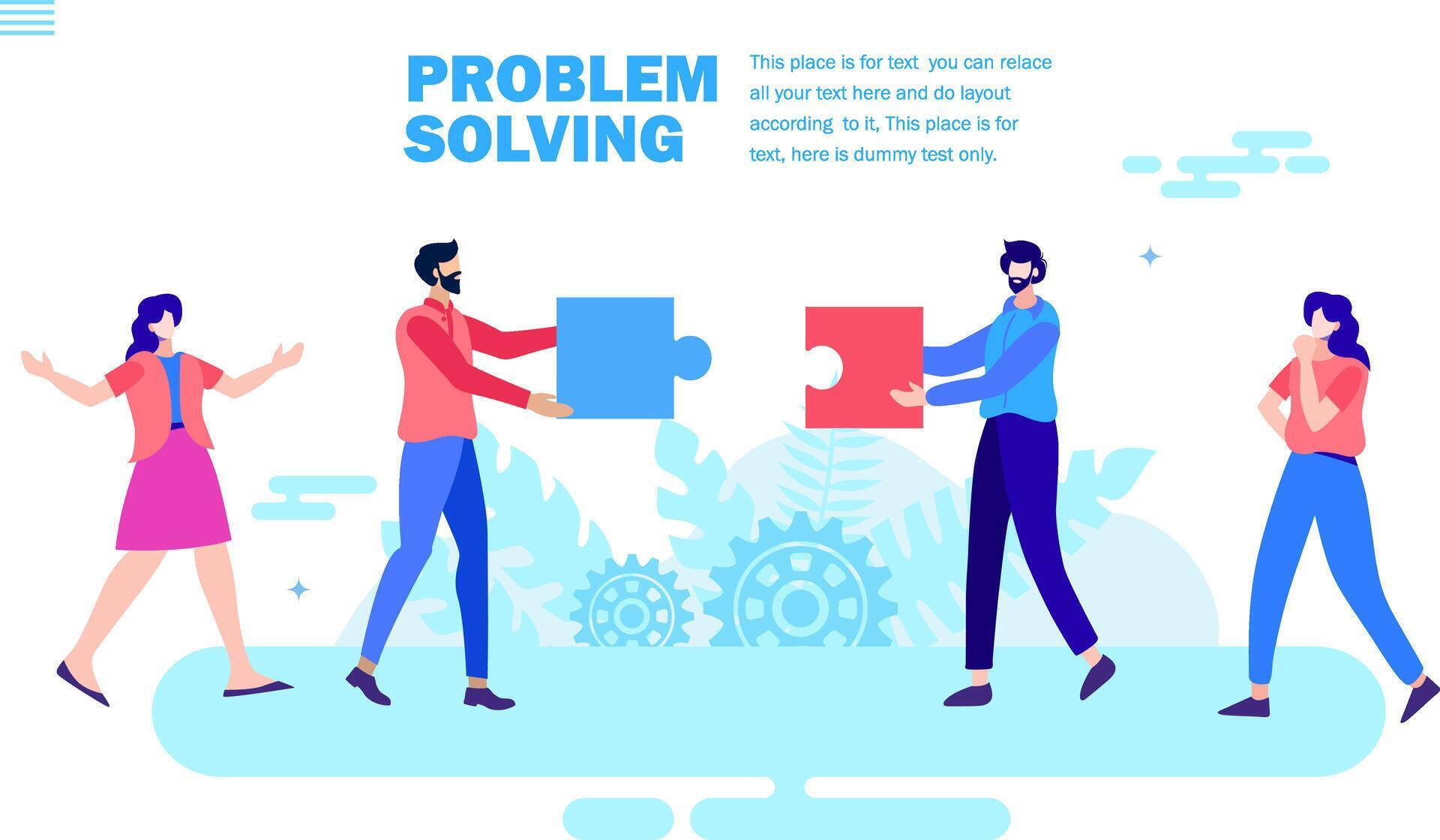 Team Solving Problem With Jigsaw And Discussion 40519131 Vector Art At