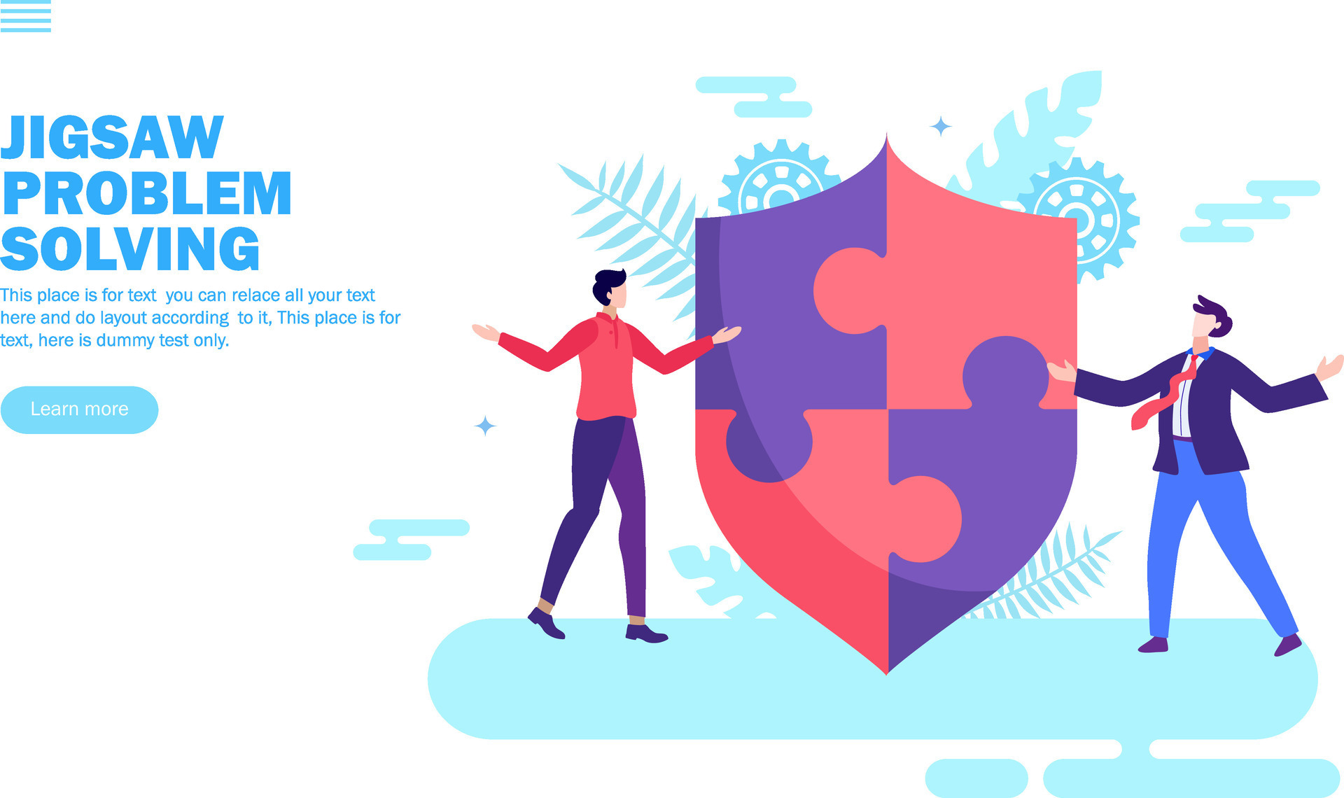 Team Solving Protection Problem With Jigsaw Shield 40519328 Vector Art