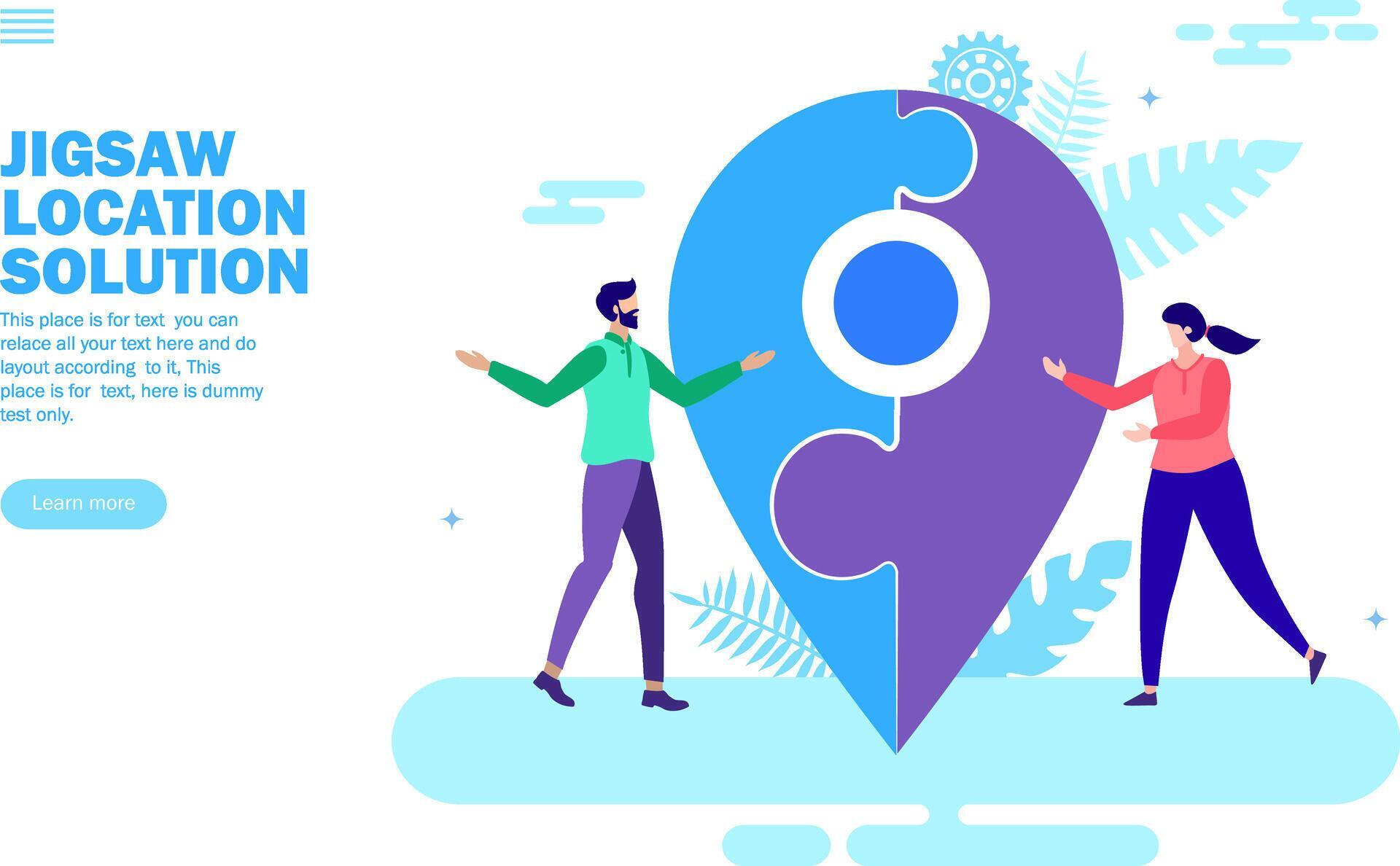 Team Solving Problem Of Location With Jigsaw 40519947 Vector Art At