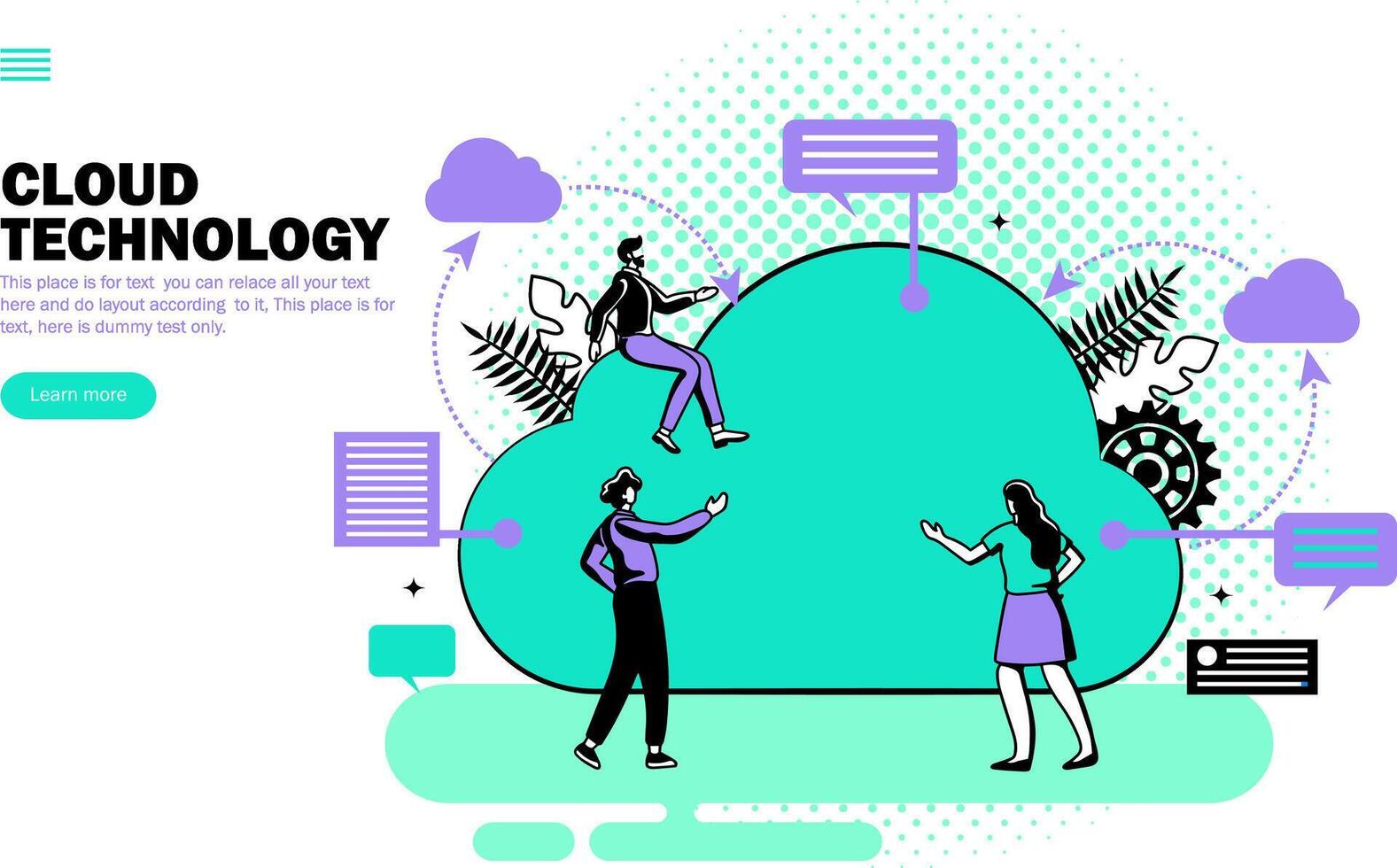 cloud technology team interaction 40520373 Vector Art at Vecteezy