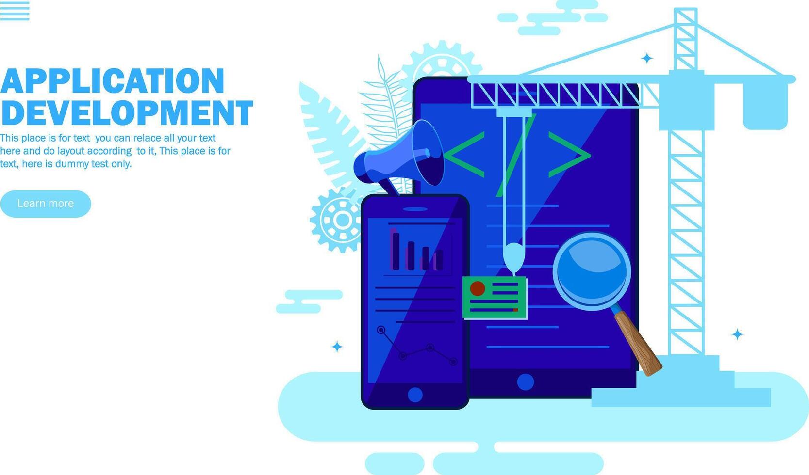 application development with smartphone and tablet 40520571 Vector Art ...