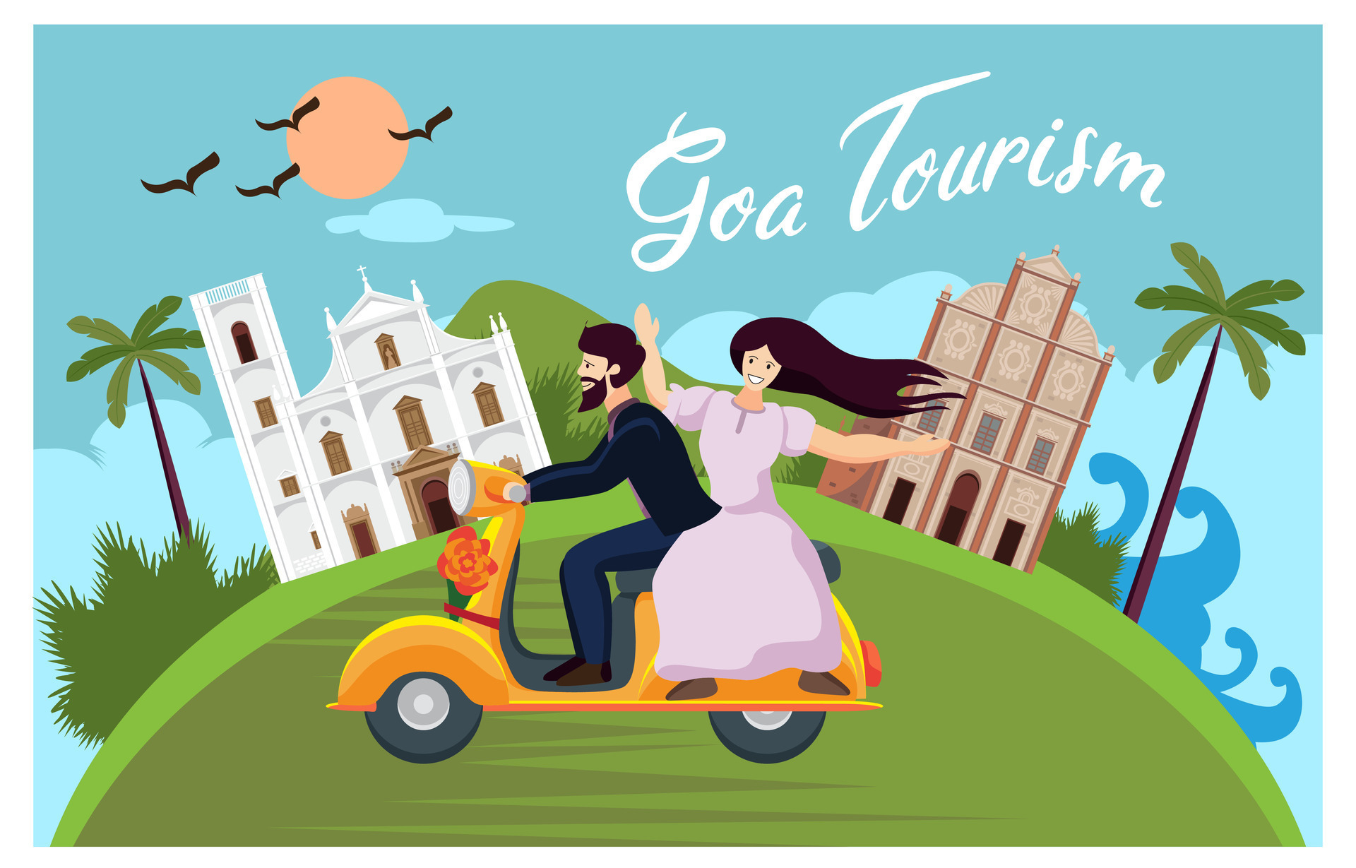 goa tourism vector design collage 40520706 Vector Art at Vecteezy