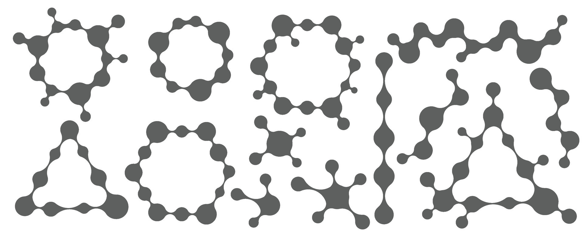 Metaball Connected Blobs Shapes In Pattern Vector Morphed Fluid And