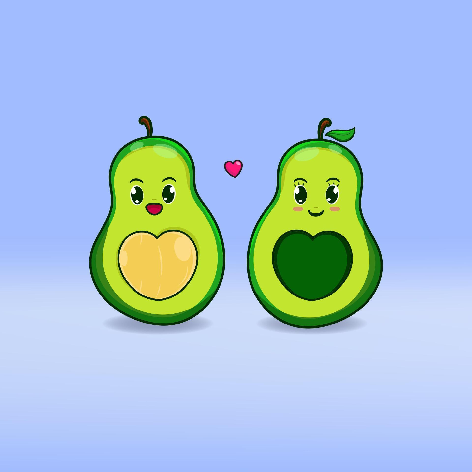 Free Vector Cartoon Cute Avocado Couple 40524213 Vector Art At Vecteezy