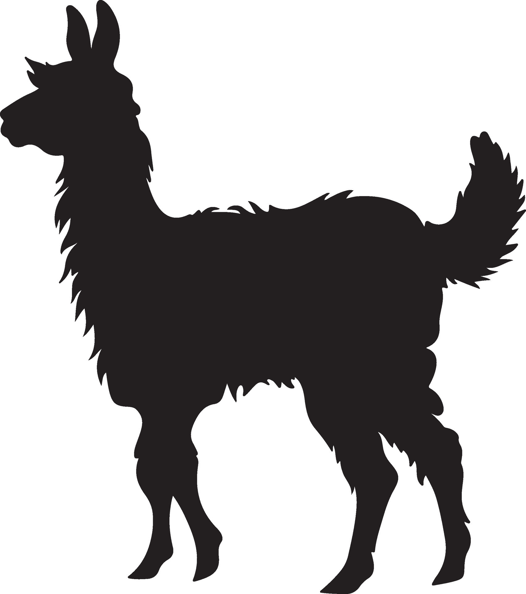 Llama Silhouette Vector Illustration White Background 40524586 Vector ...