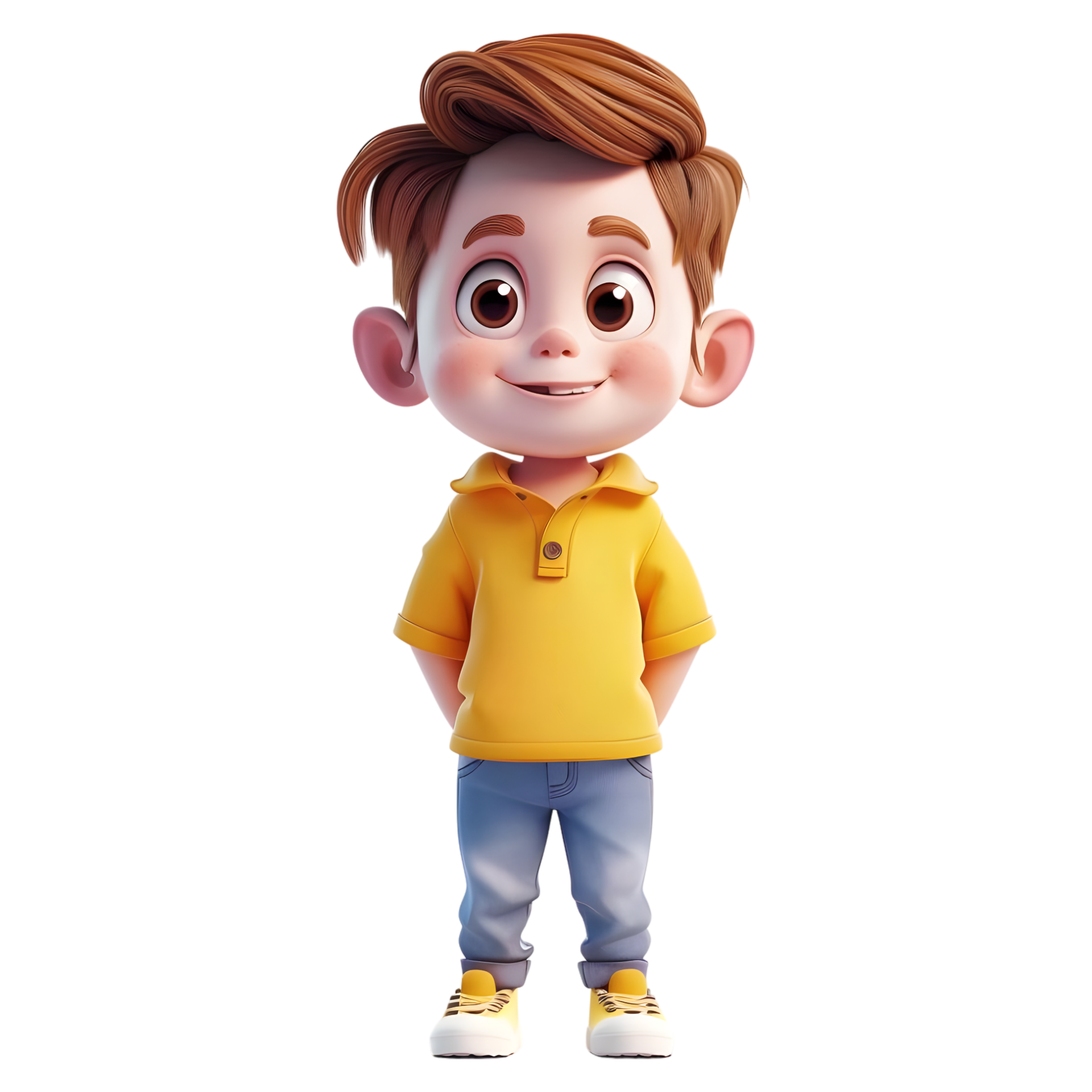 AI generated 3D Rendering of a Toddler Boy Standing and Smiling on Transparent Background - Ai ...