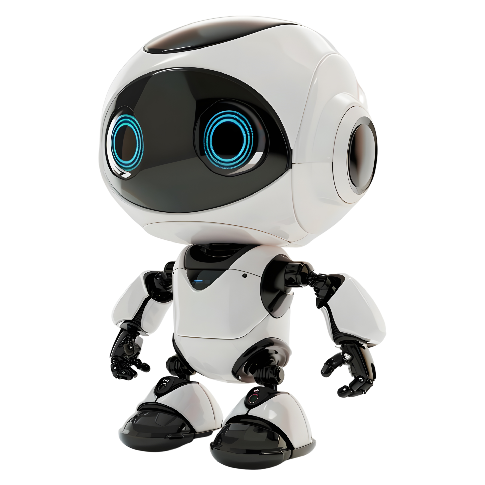 AI generated 3D Rendering of a Digital Cute Robot on Transparent ...