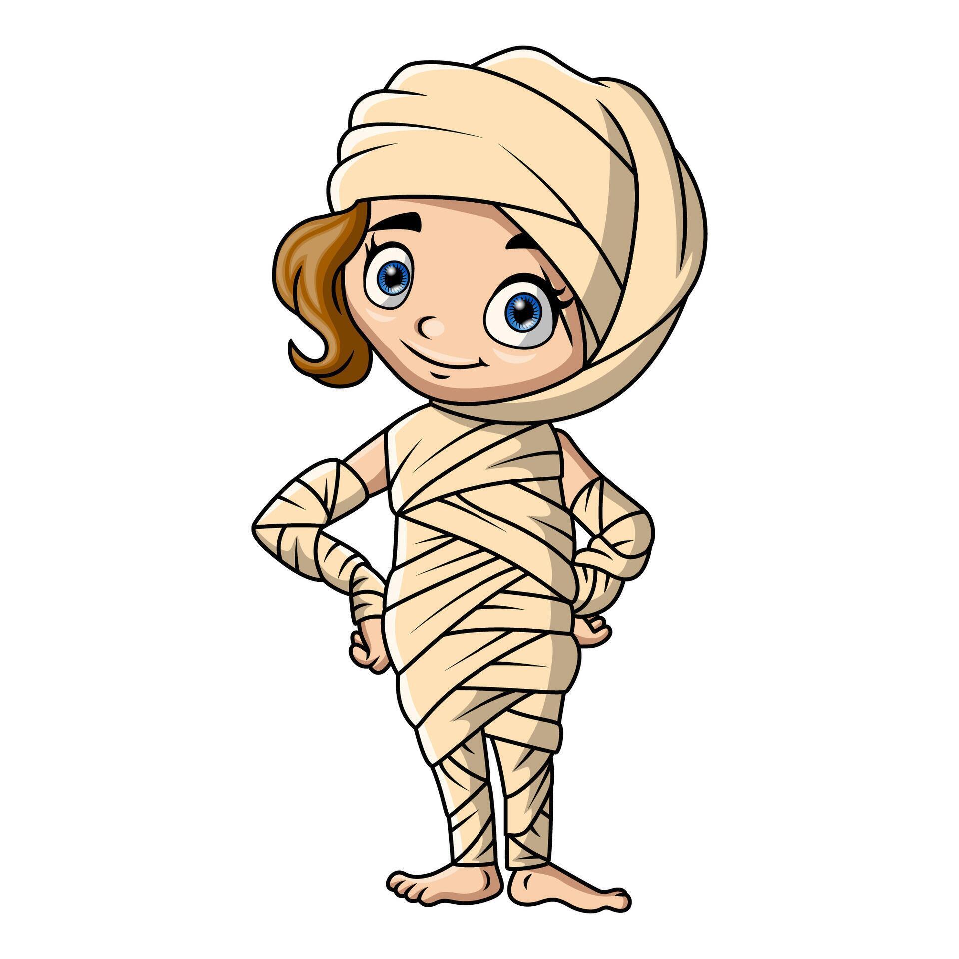 Cute Mummy Girl Cartoon On White Background 40532181 Vector Art At Vecteezy