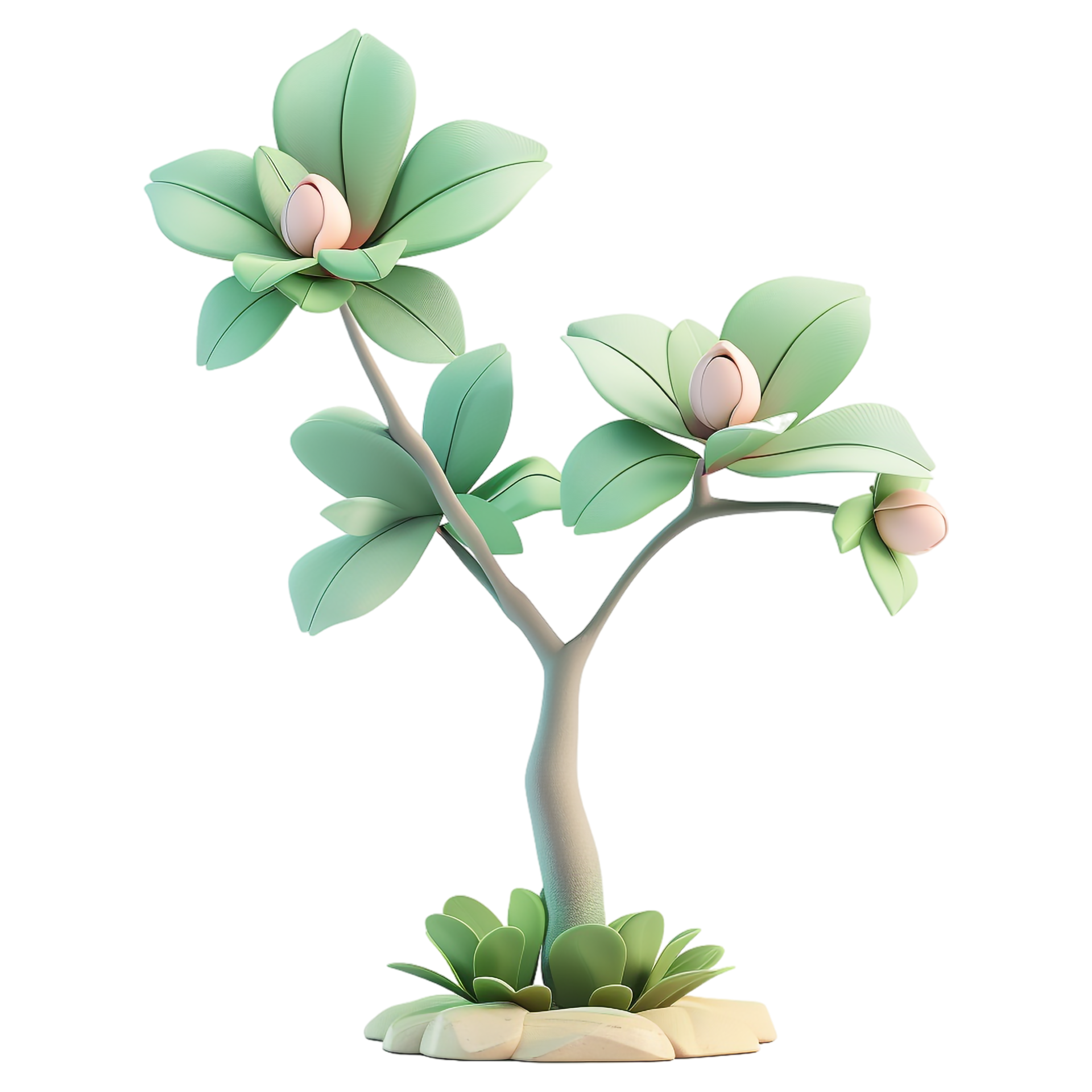 AI generated 3D Rendering of a Green Plant on Transparent Background - Ai Generated 40532712 PNG