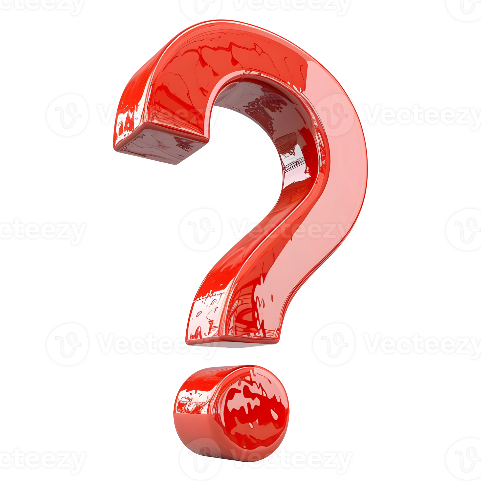 AI generated 3D Rendering of a Question Mark Sign on Transparent ...