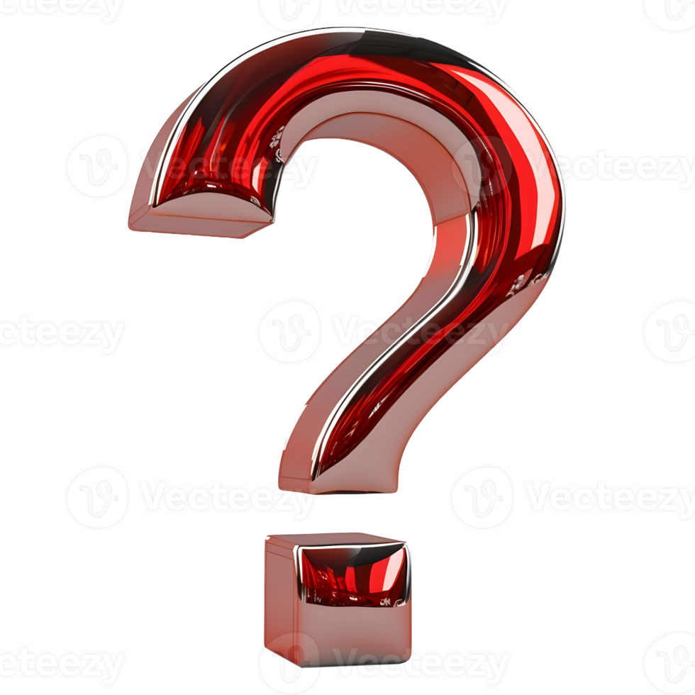 AI generated 3D Rendering of a Question Mark Sign on Transparent ...