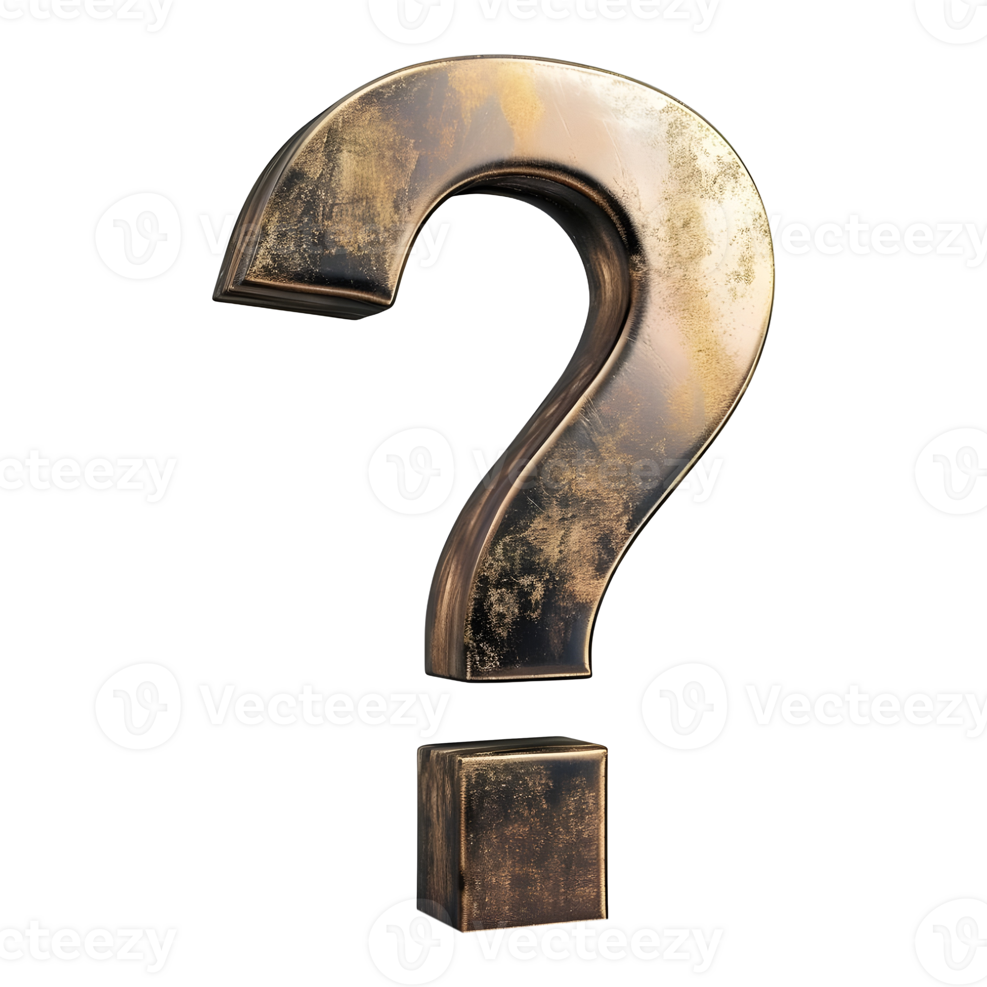 AI generated 3D Rendering of a Question Mark Sign on Transparent ...