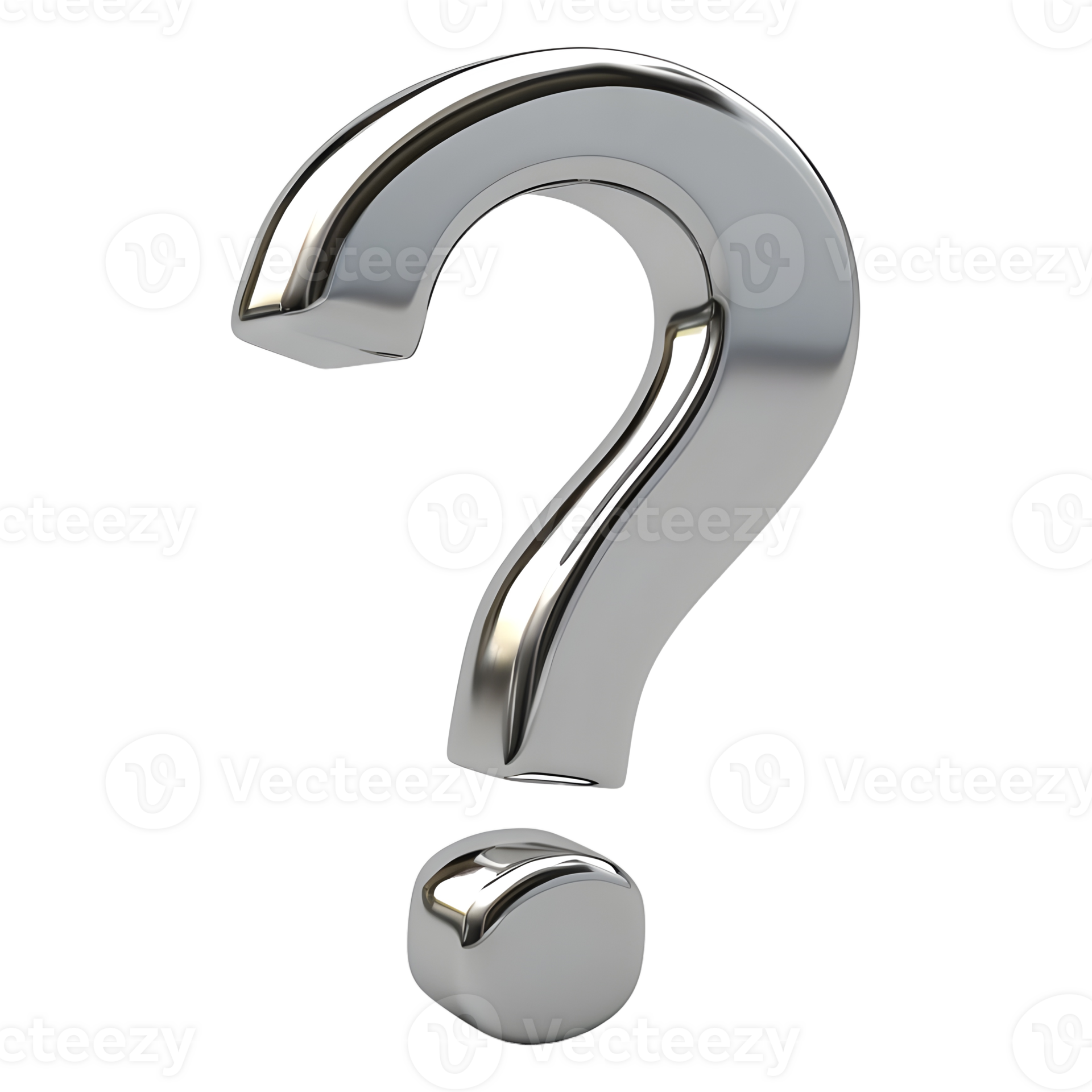 AI generated 3D Rendering of a Question Mark Sign on Transparent ...