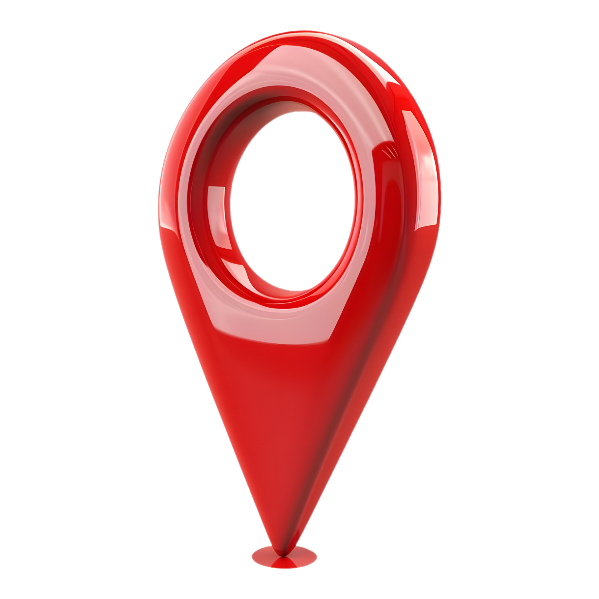 AI generated 3D Rendering of a Red Map Indicator on Transparent ...