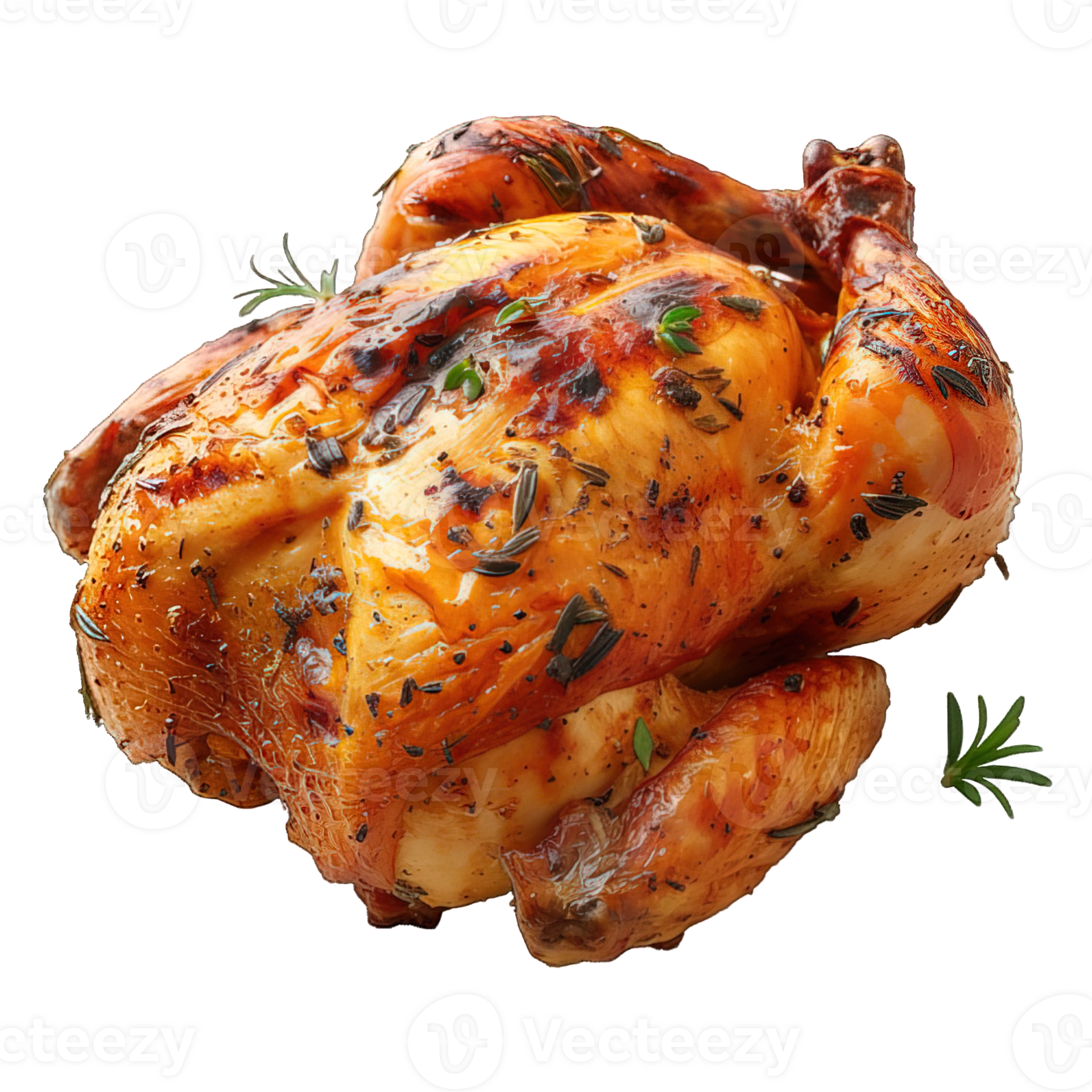 AI generated whole grilled chicken dish isolated on transparent ...