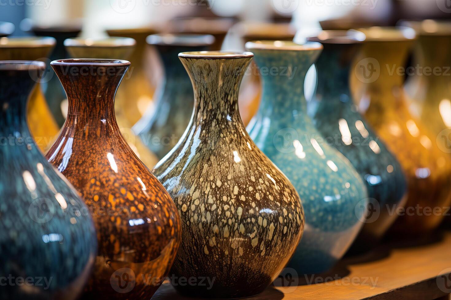 AI generated Vibrant Pottery vases art closeup. Generate Ai 40535522 ...