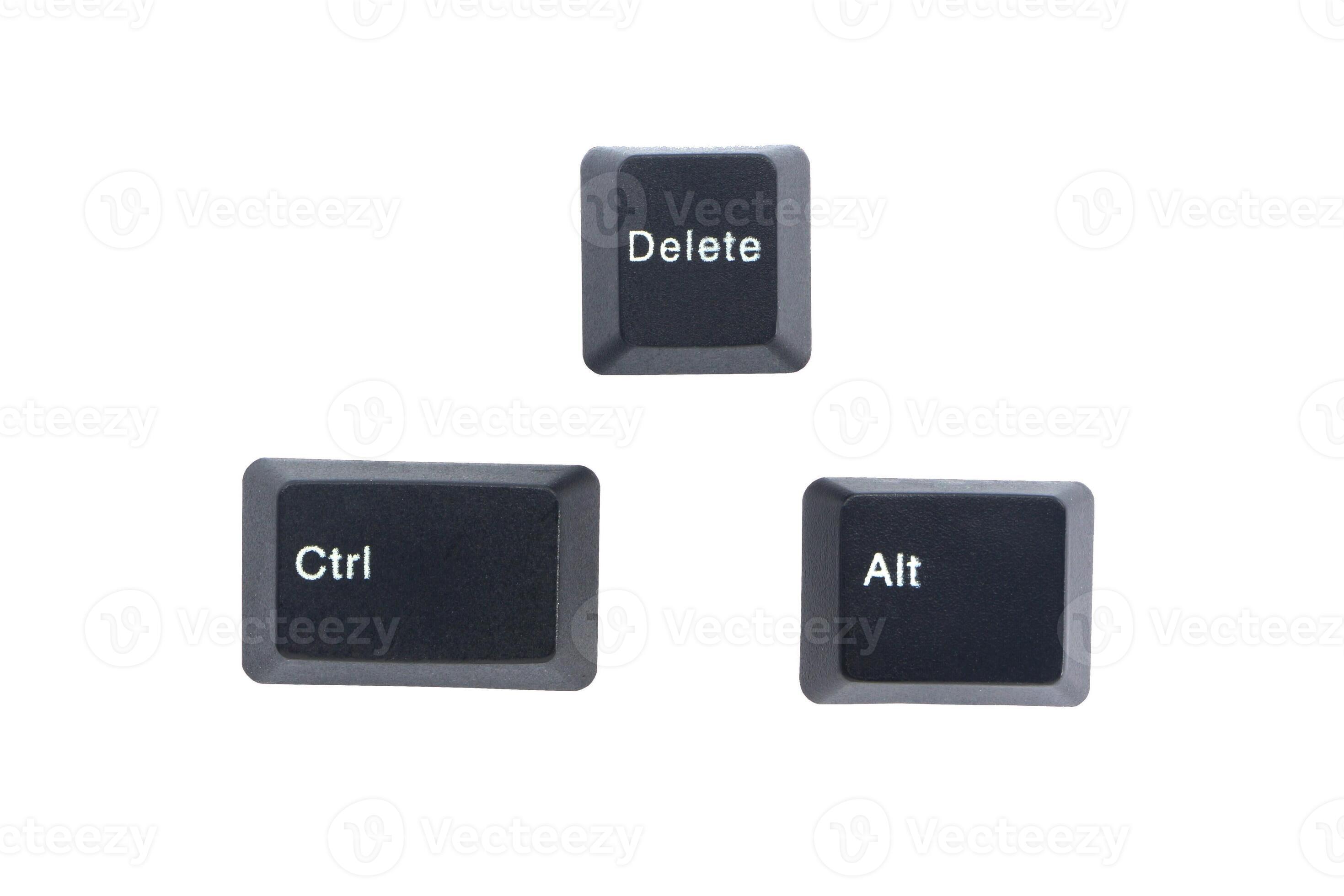 Control, Ctrl, alternate, Alt and delete computer key button isolated ...