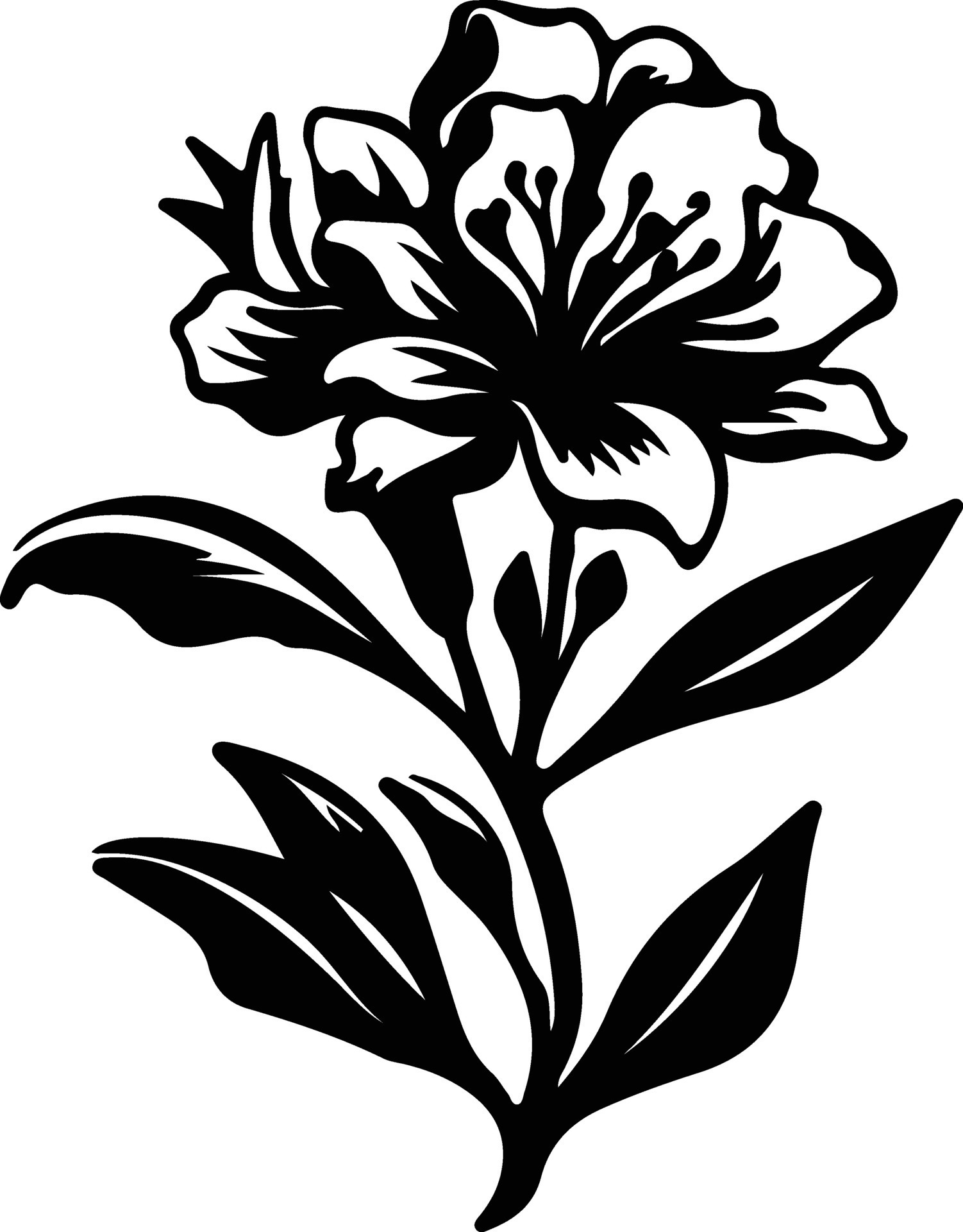 Ai Generated Rhododendron Black Silhouette 40543467 Vector Art At Vecteezy