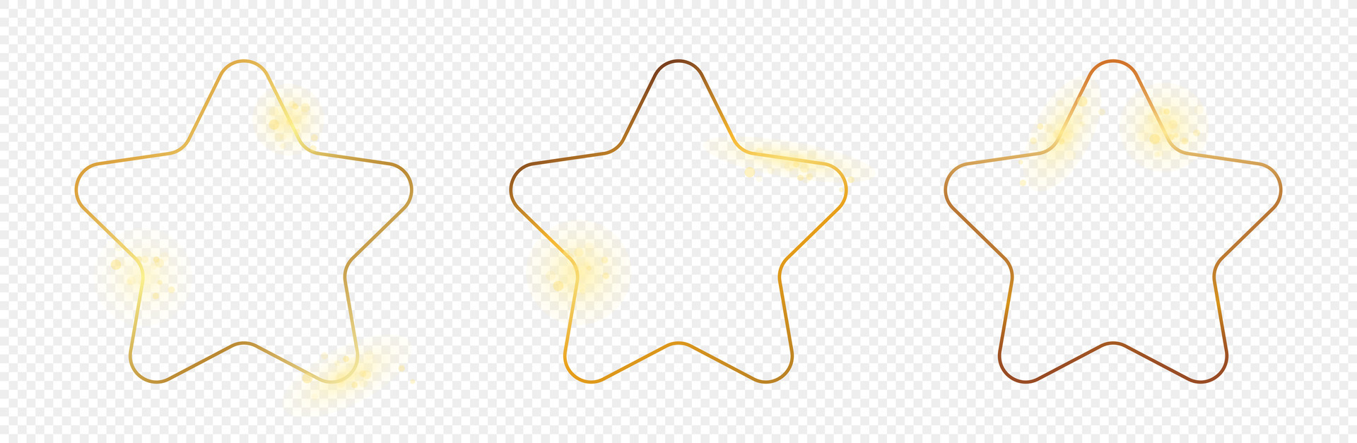Gold glowing rounded star shape frame 40546555 Vector Art at Vecteezy