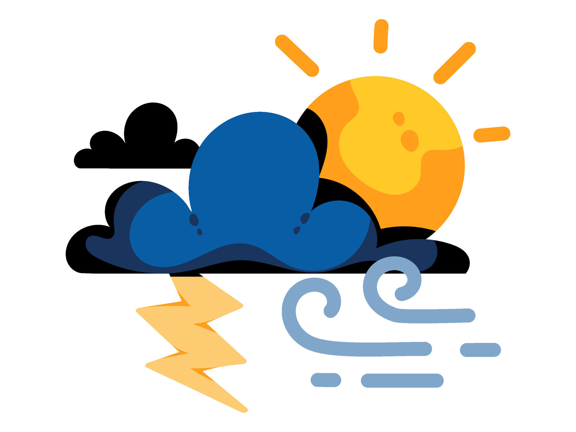 weather element season design with modern illustration climate concept style for atmospheric ...