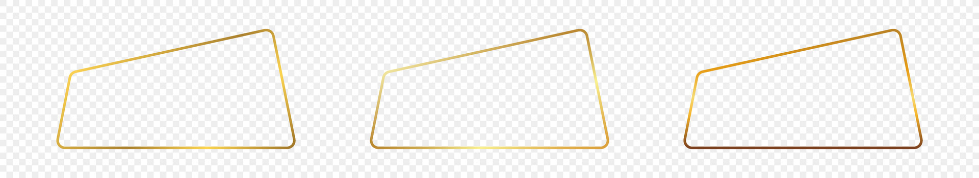 Gold glowing rounded trapezoid shape frame 40548377 Vector Art at Vecteezy