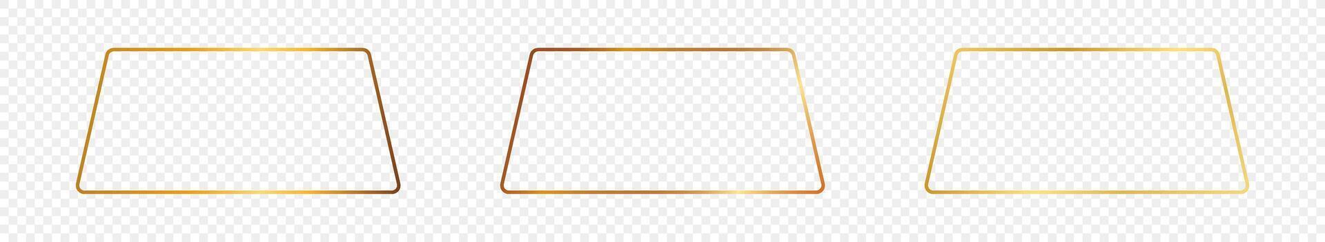 Gold glowing rounded trapezoid shape frame 40548642 Vector Art at Vecteezy